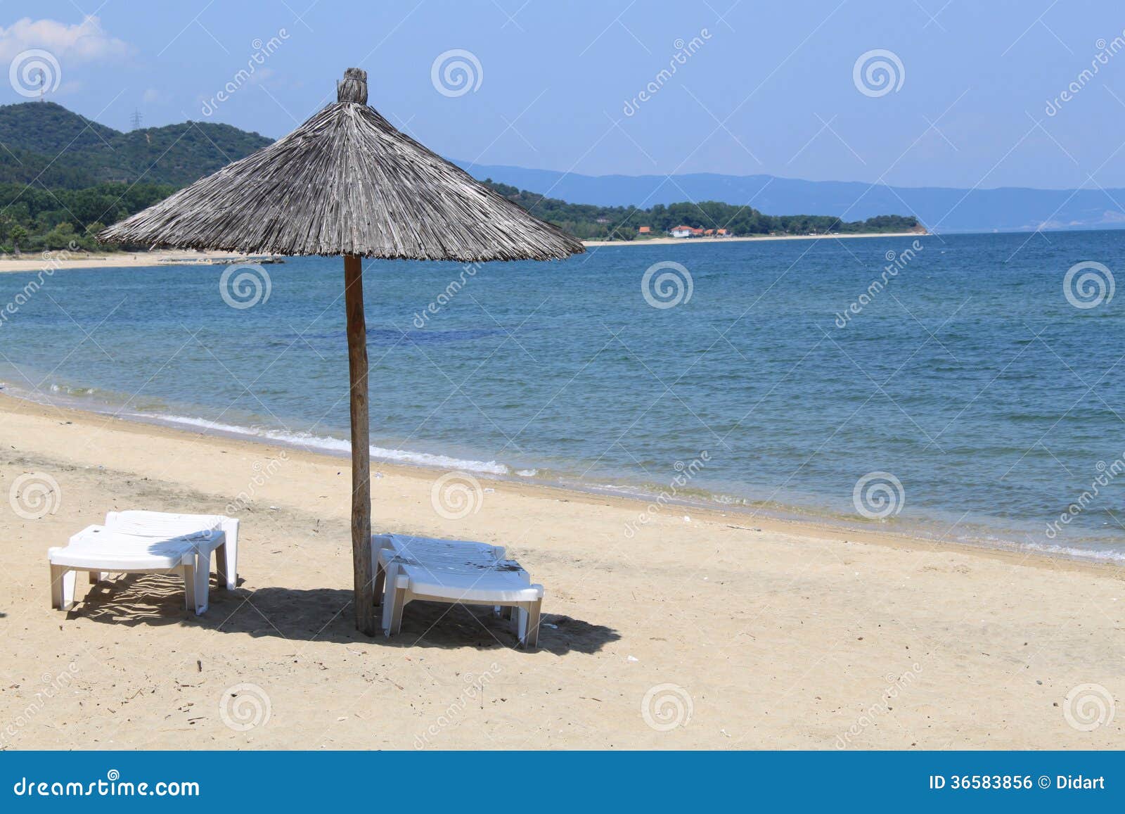 Sunbed on the beach stock photo. Image of port, shore - 36583856