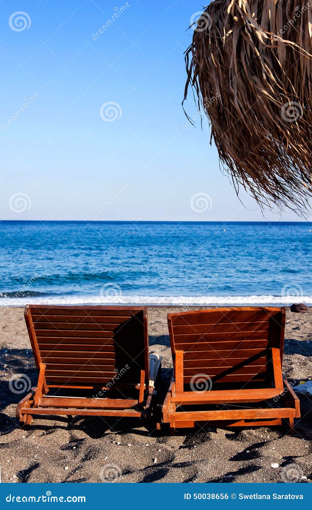 Sunbed on the beach stock photo. Image of hotel, coastline - 50038656