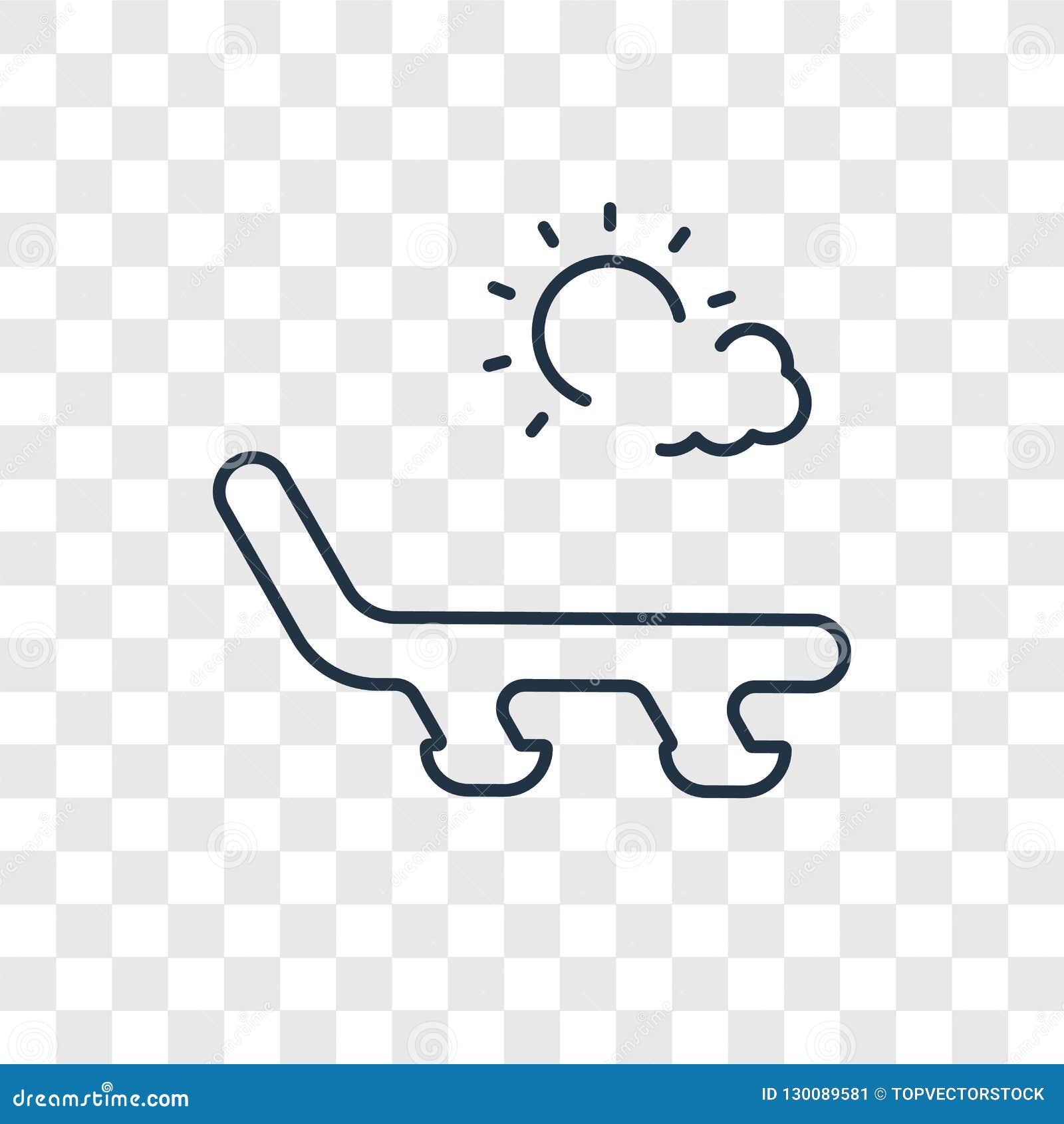 Sunbed Concept Vector Linear Icon Isolated on Transparent Background ...