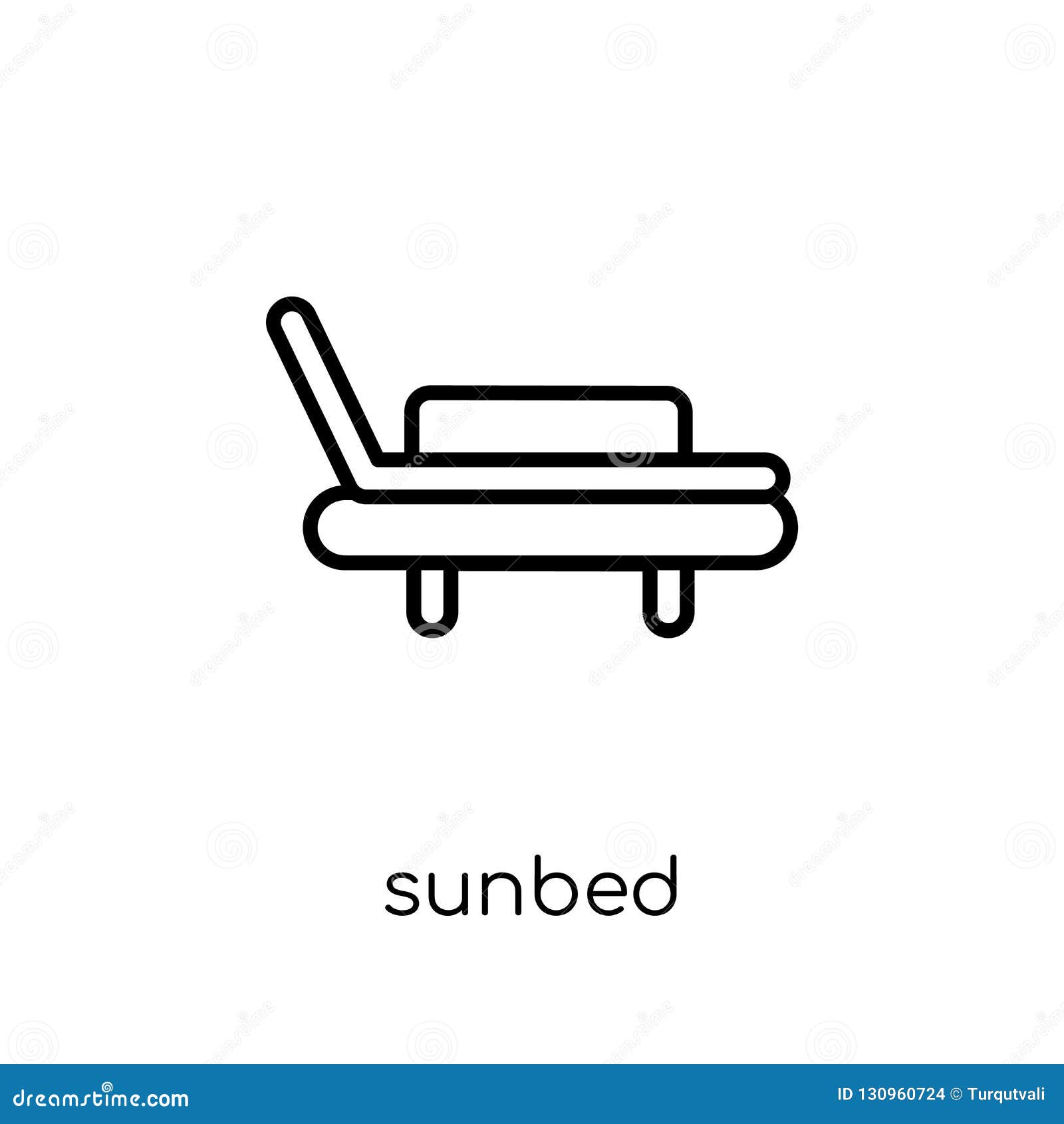 Sunbed Icon from Collection. Stock Vector - Illustration of white ...