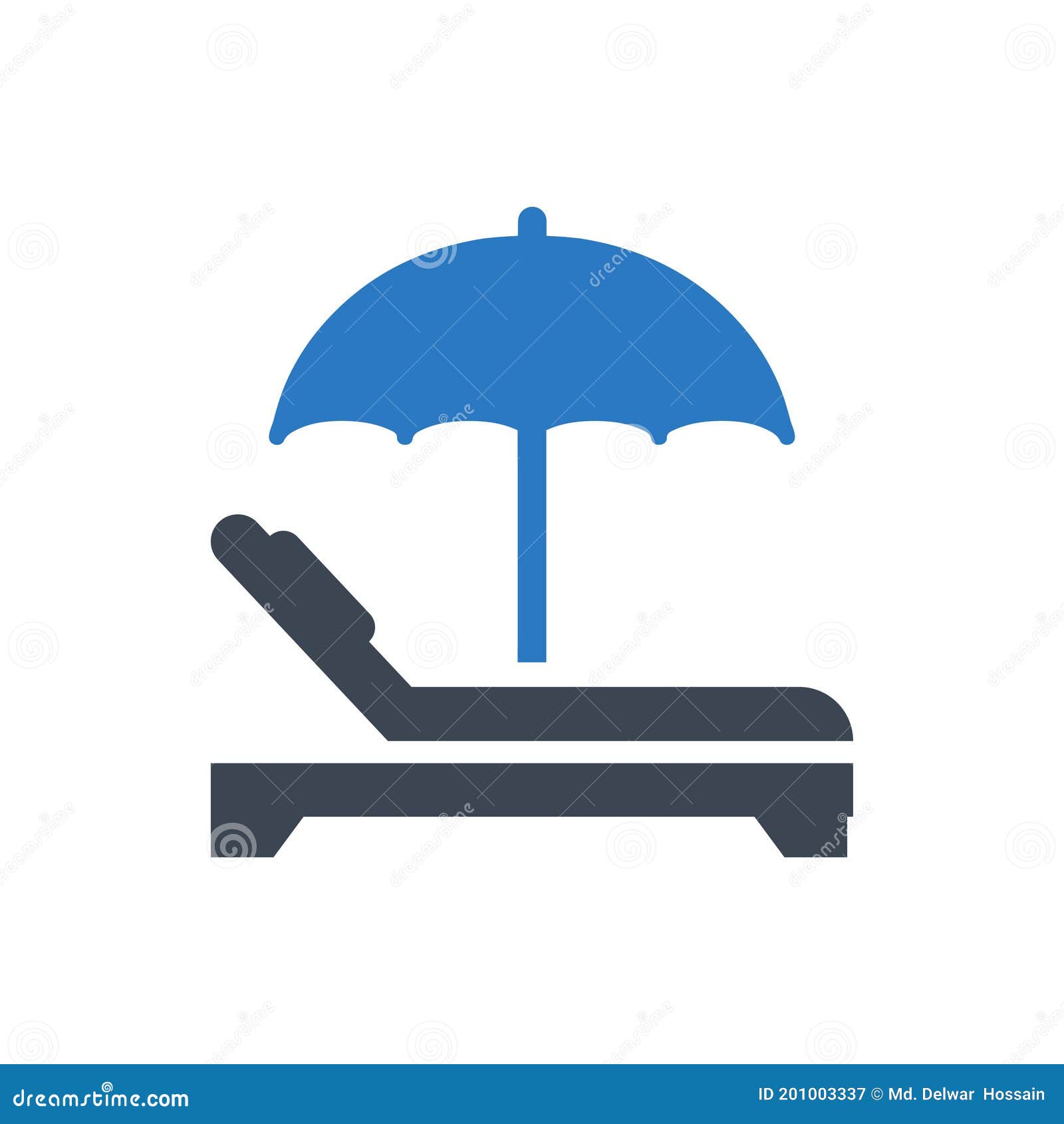 Sunbed stock vector. Illustration of holiday, symbol - 201003337