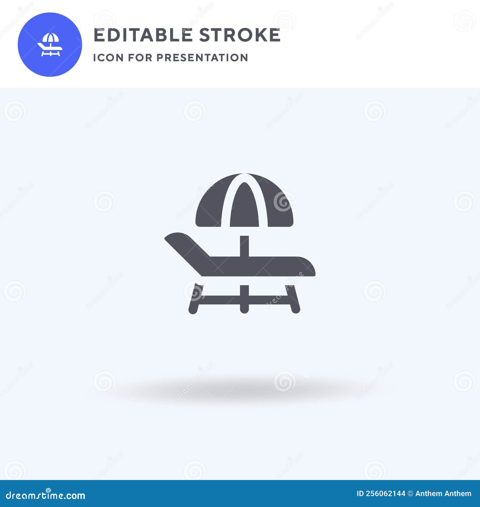 Sunbed Icon Vector, Filled Flat Sign, Solid Pictogram Isolated on White, Logo Illustration ...