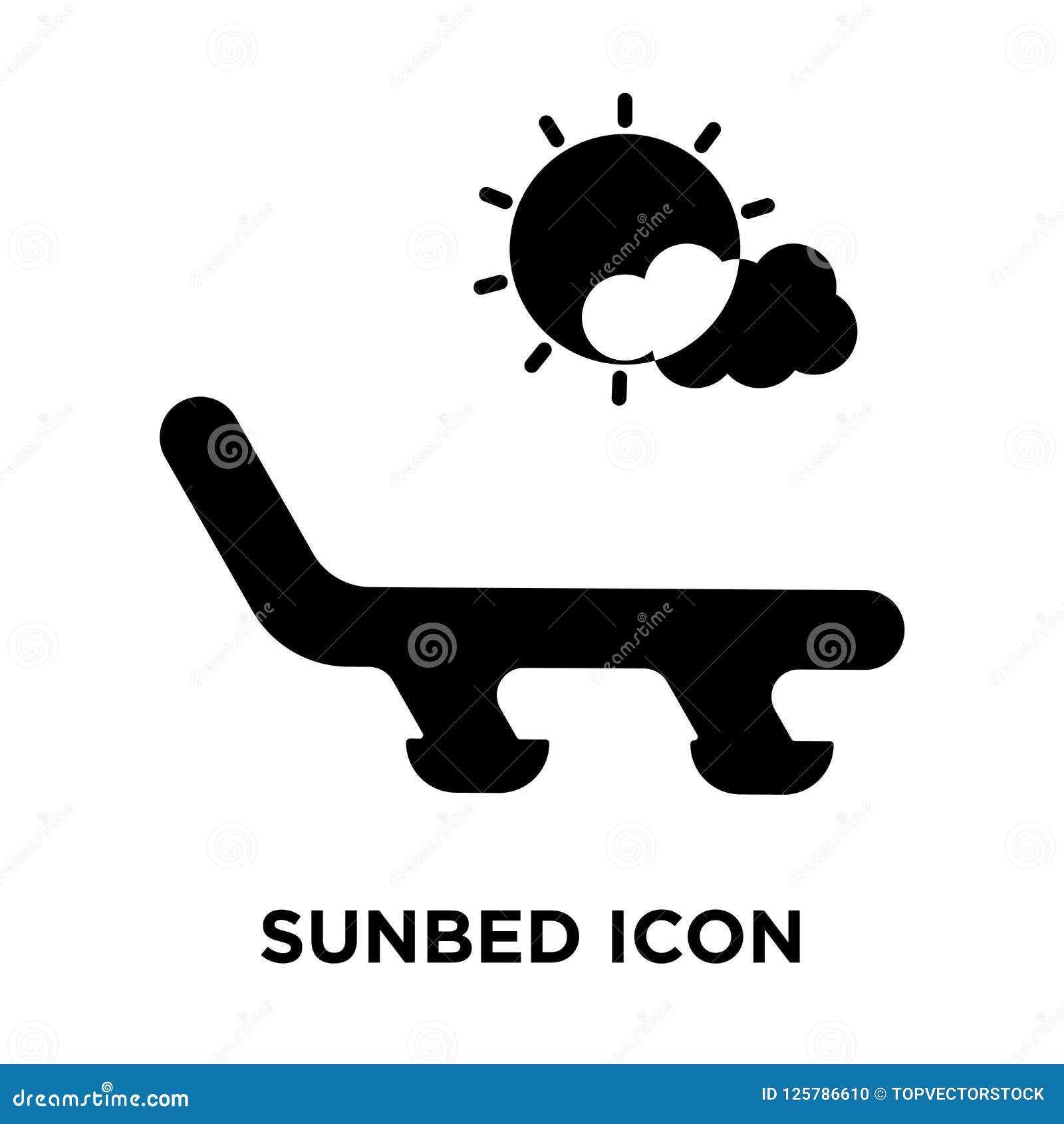 Sunbed Icon Vector Isolated on White Background, Logo Concept of Stock ...