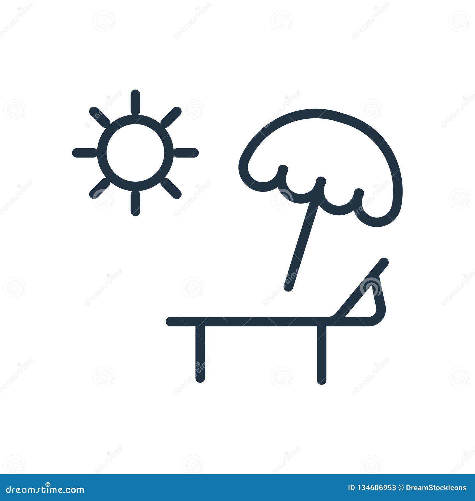 Sunbed Icon Vector Isolated on White Background, Sunbed Sign Stock ...