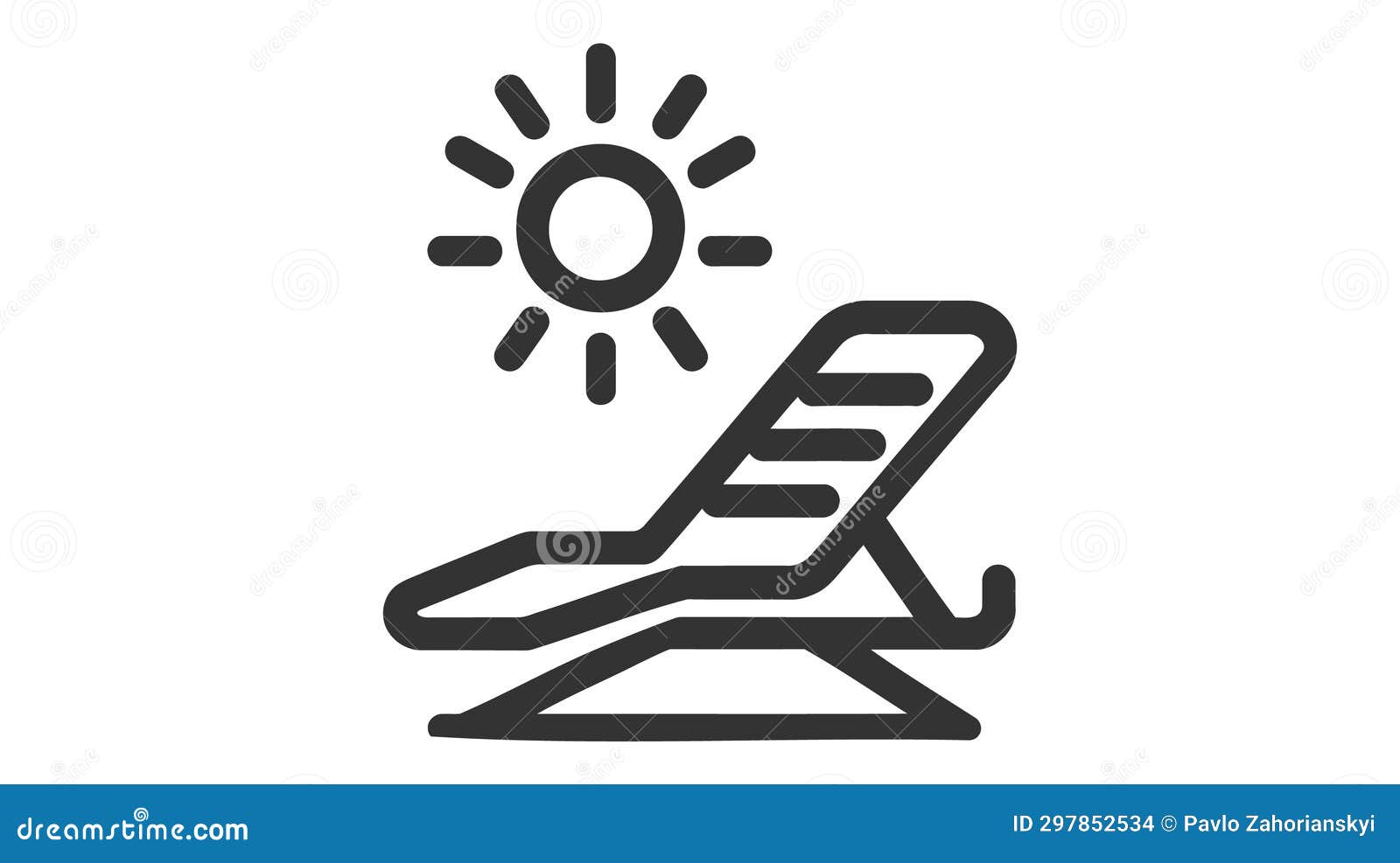 Sunbed Line Icon. Simple Outline Style Stock Vector - Illustration of stroke, sunbed: 297852534