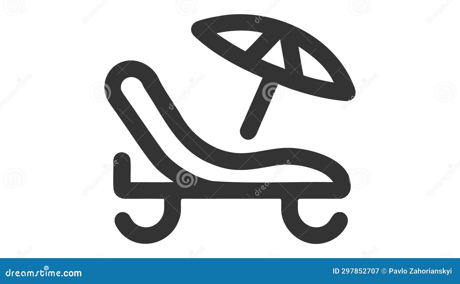 Sunbed Line Icon. Simple Outline Style Stock Vector - Illustration of vacation, outline: 297852707