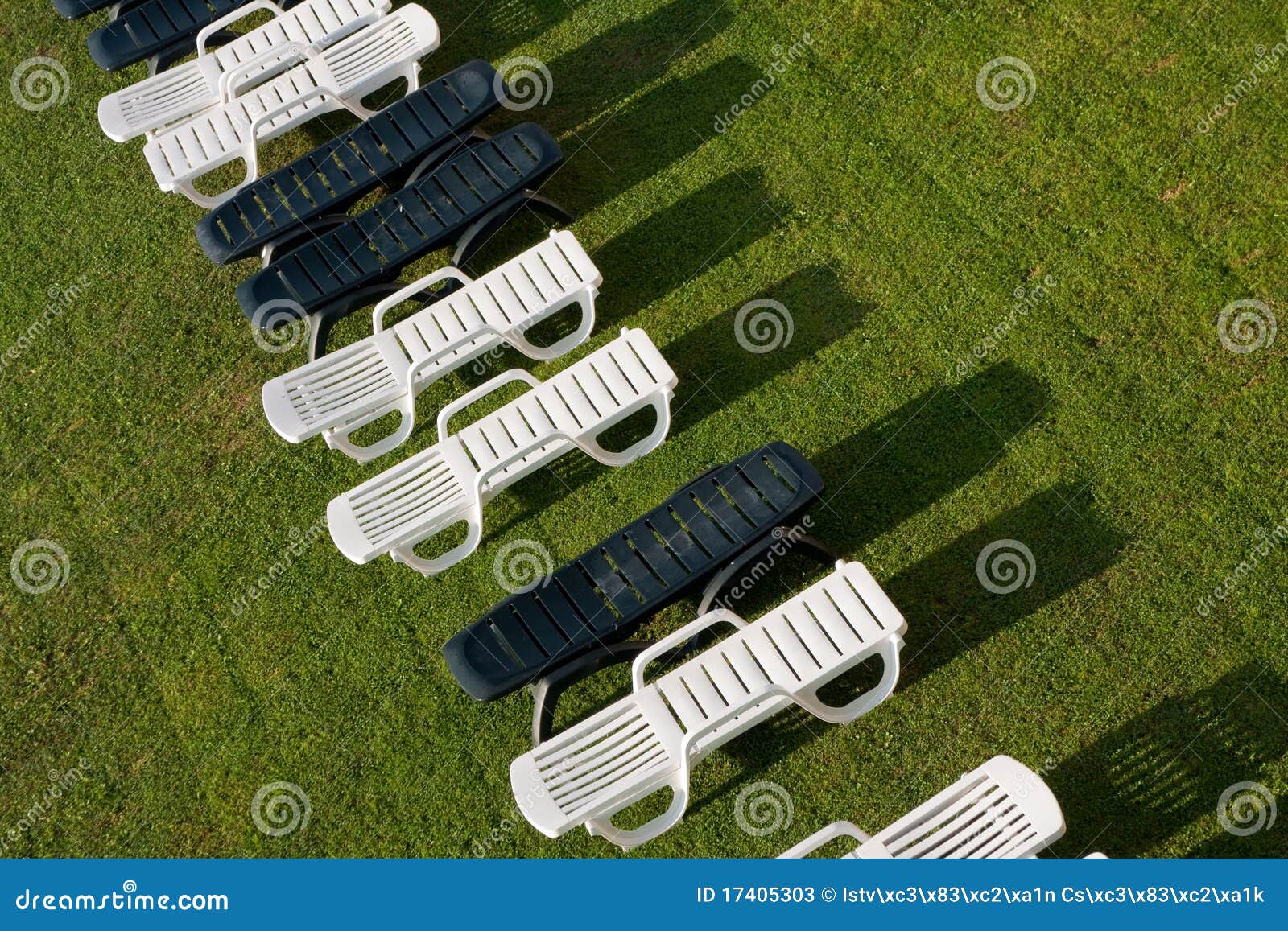 Sunbeds stock image. Image of shadow, deckchair, sunshine - 17405303