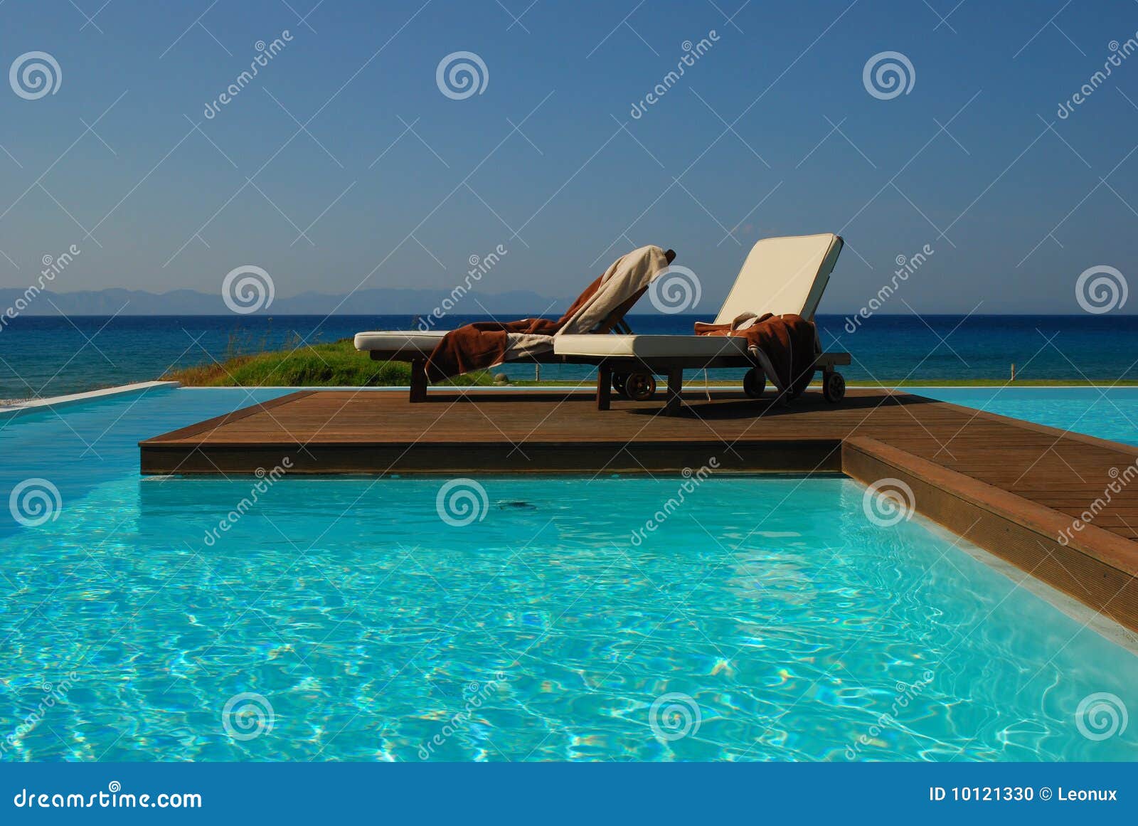 Sunbeds at the pool stock photo. Image of vacation, rhodes - 10121330