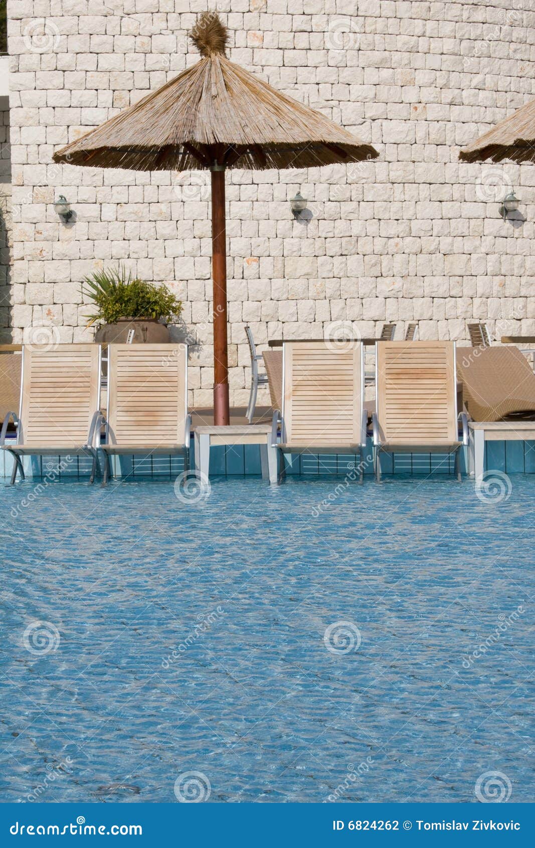 Sunbeds in pool stock photo. Image of blue, summer, resort - 6824262