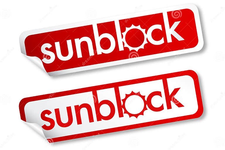 Sunblock stickers stock vector. Illustration of graphic - 20003951