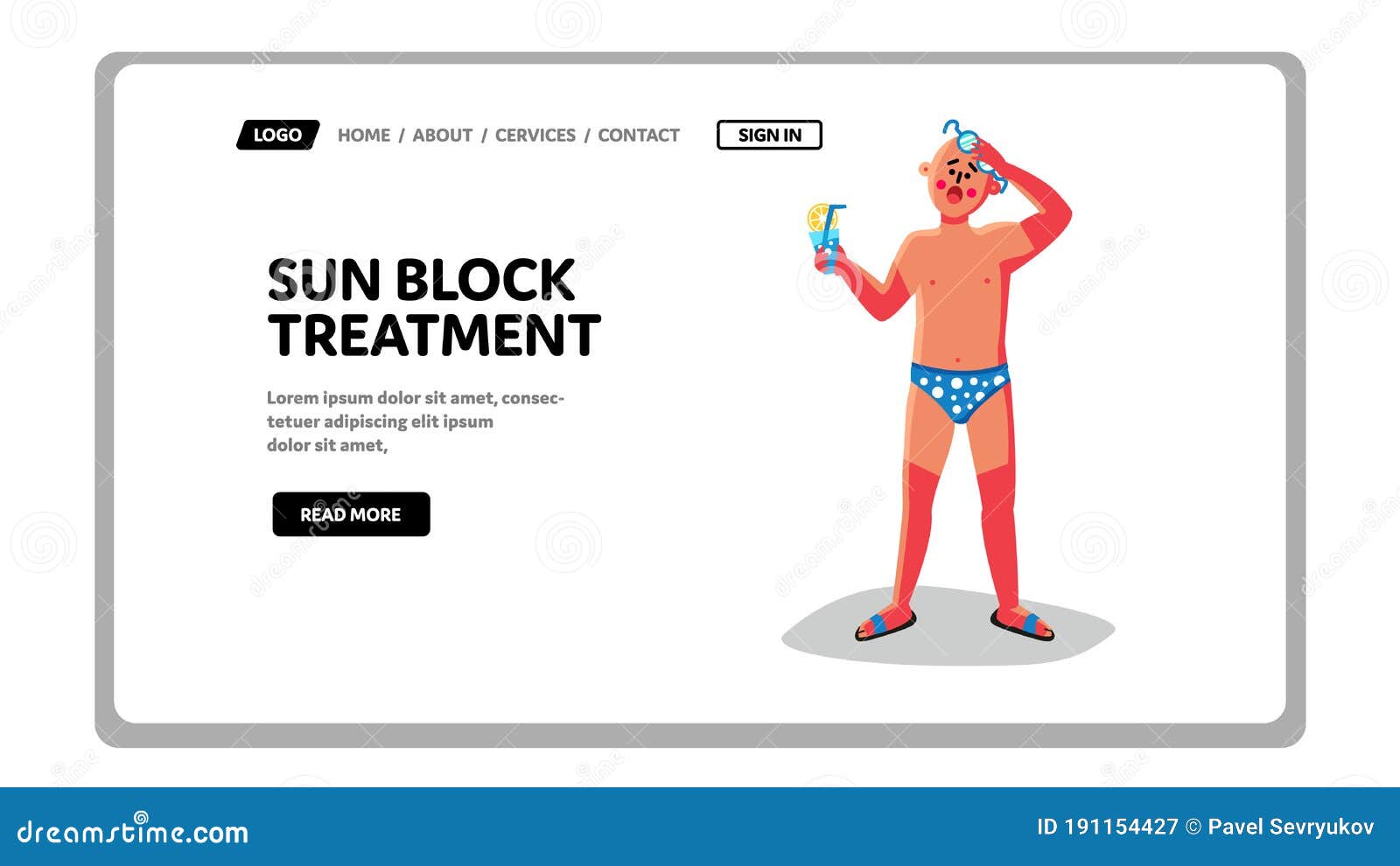 Sunburn Treatment Infographic Girl With Sunburn Skin Vector