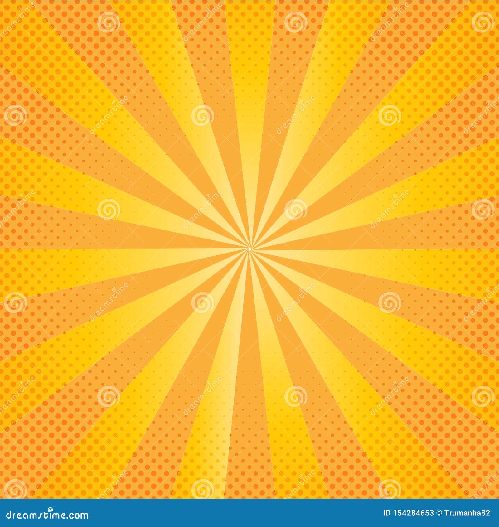 Yellow Comic Background with Zoom Effect and Halftone Dots Pattern ...