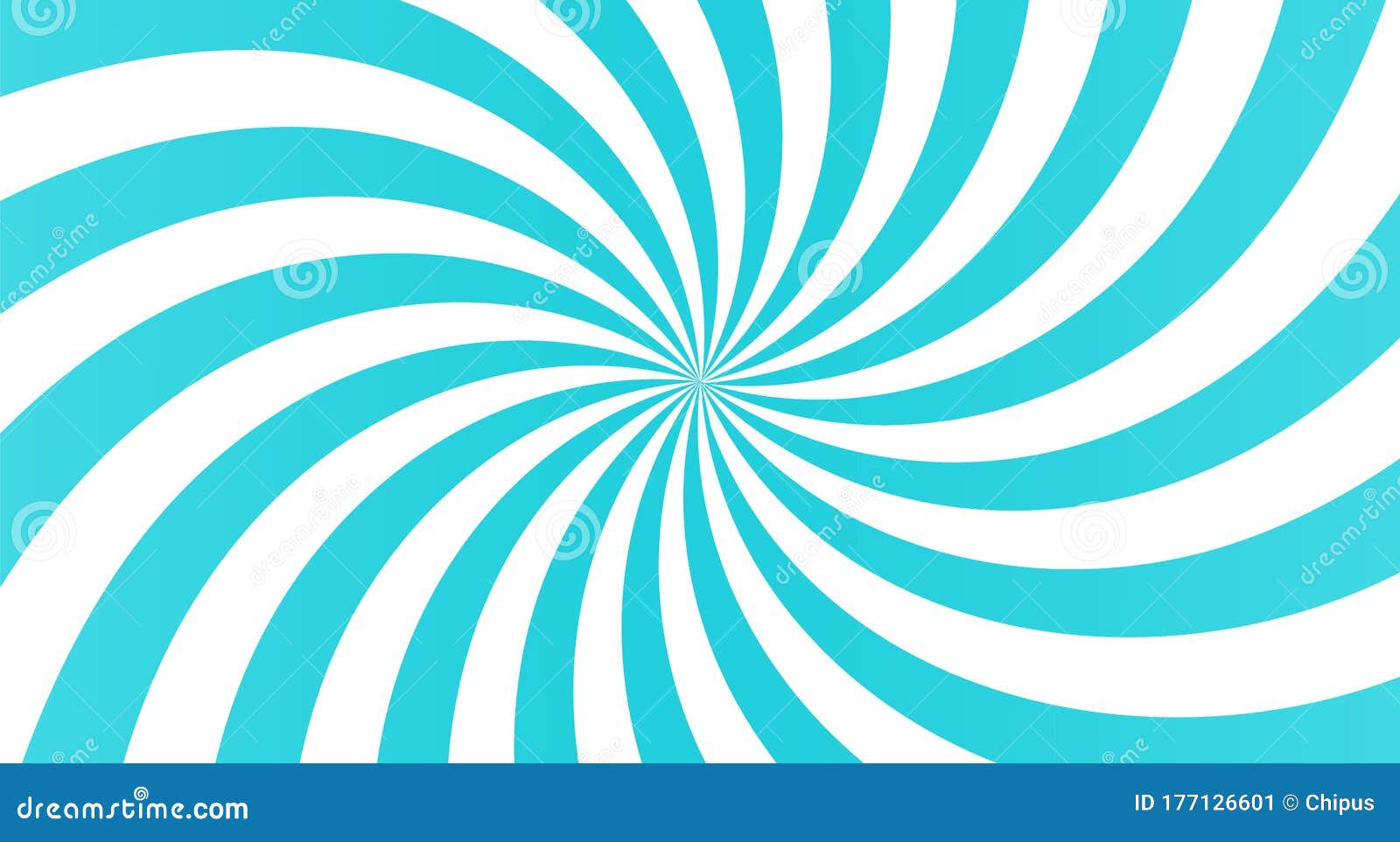 Sunburst Background with Turquoise Ray. Spiral Curved Rotating ...