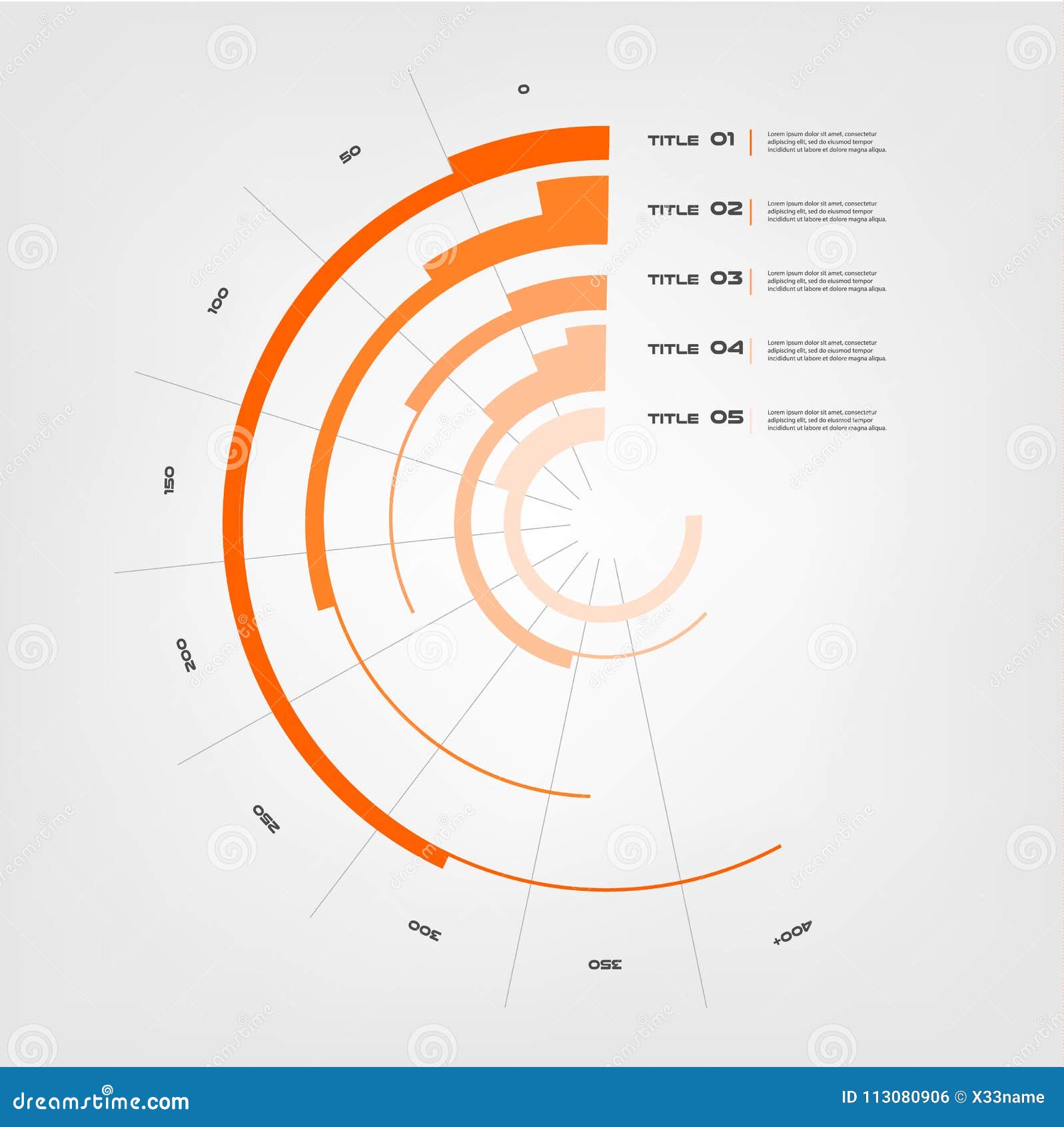 Sunburst Chart Color Infographics Step by Step in a Series of Circle ...