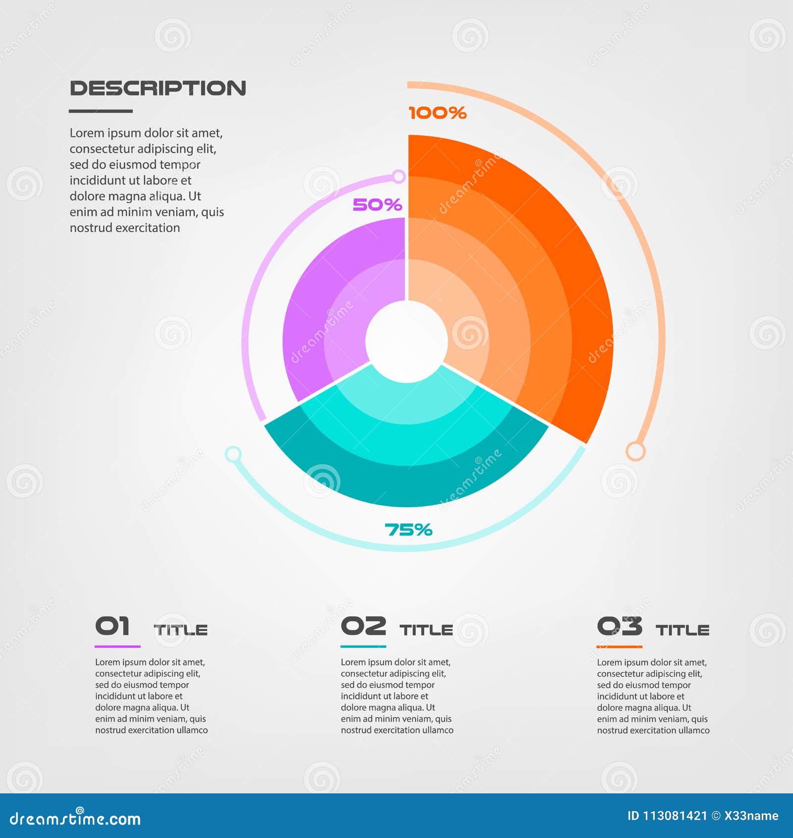 Sunburst Chart Color Infographics Step by Step in a Series of Circle ... Sunburst Chart Color Infographics Step by Step in a Series of Circle ...