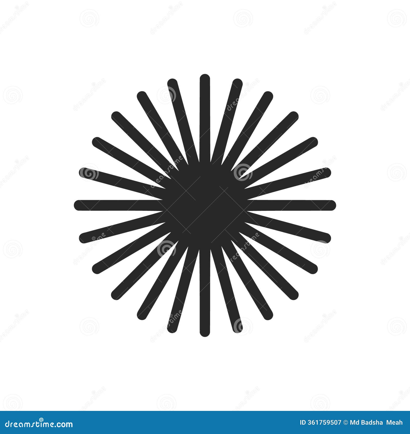 Sunburst Circle Icon stock illustration. Illustration of vector - 361759507