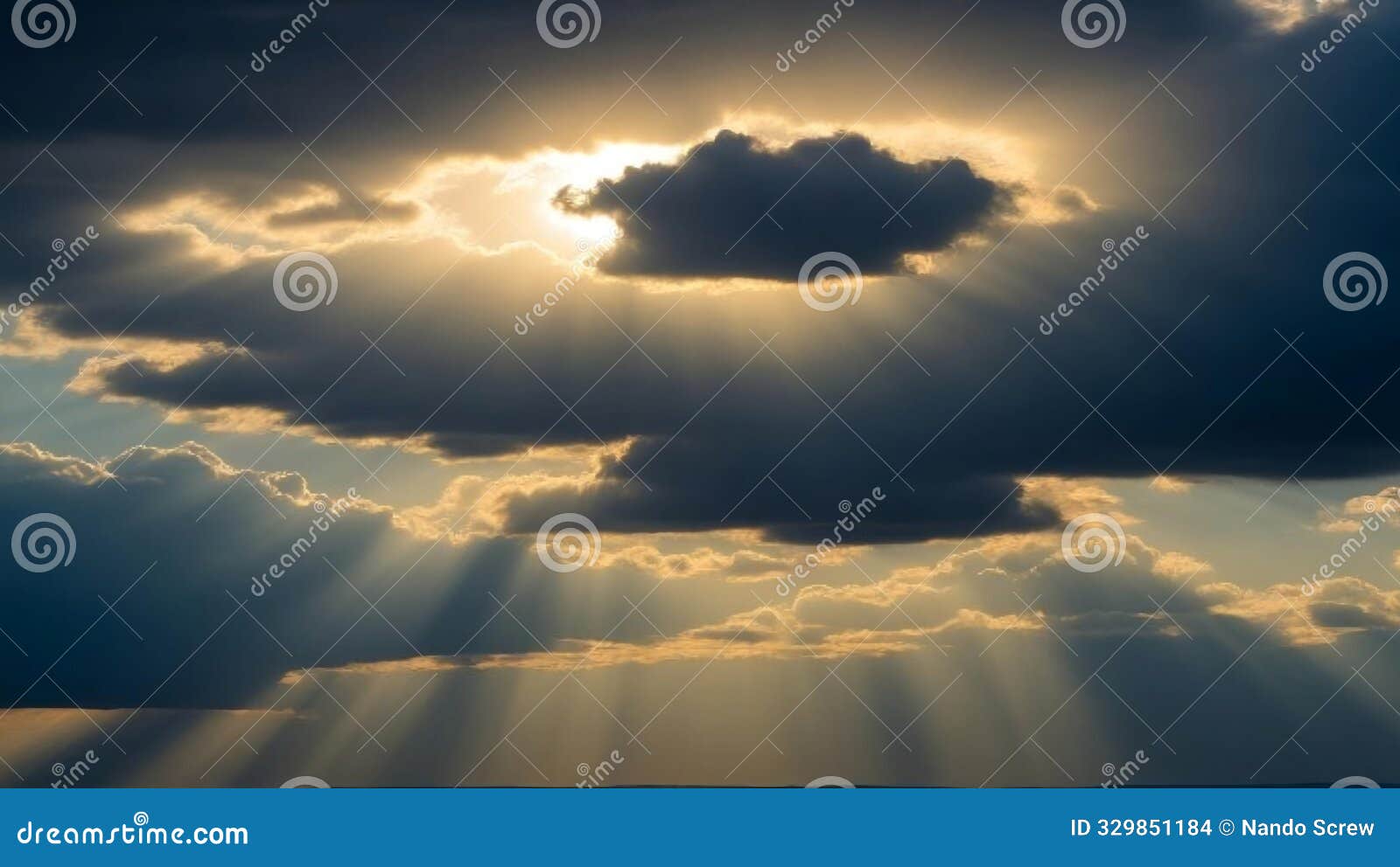 Sunburst through Clouds Suns Rays Burst through Generated by Ai Stock ...