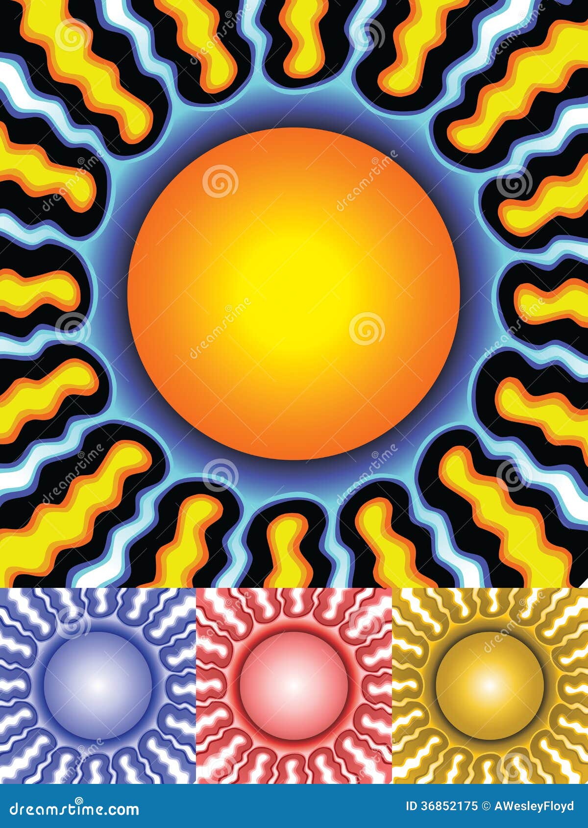 Sunburst Designs stock vector. Illustration of backgrounds - 36852175