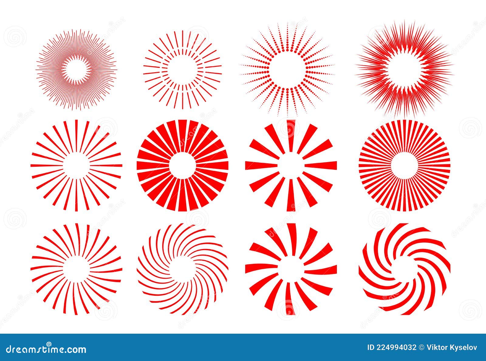 Sunburst element icons stock vector. Illustration of circle - 224994032