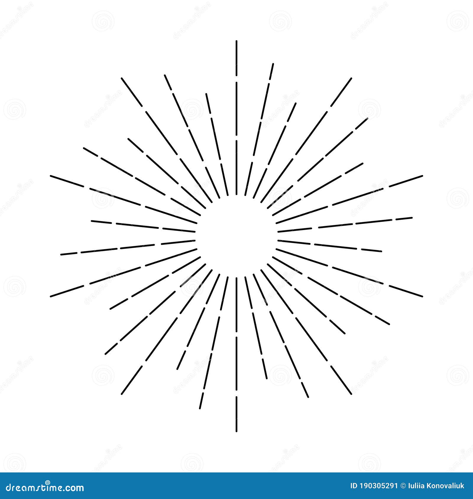 Sunburst Element Isolated on White Background. Vector Illustration ...