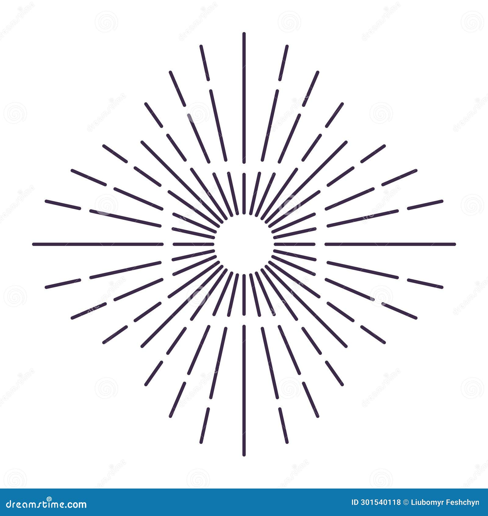 Sunburst Firework Explosion, Bursting Or Light Rays, Linear Drawing ...