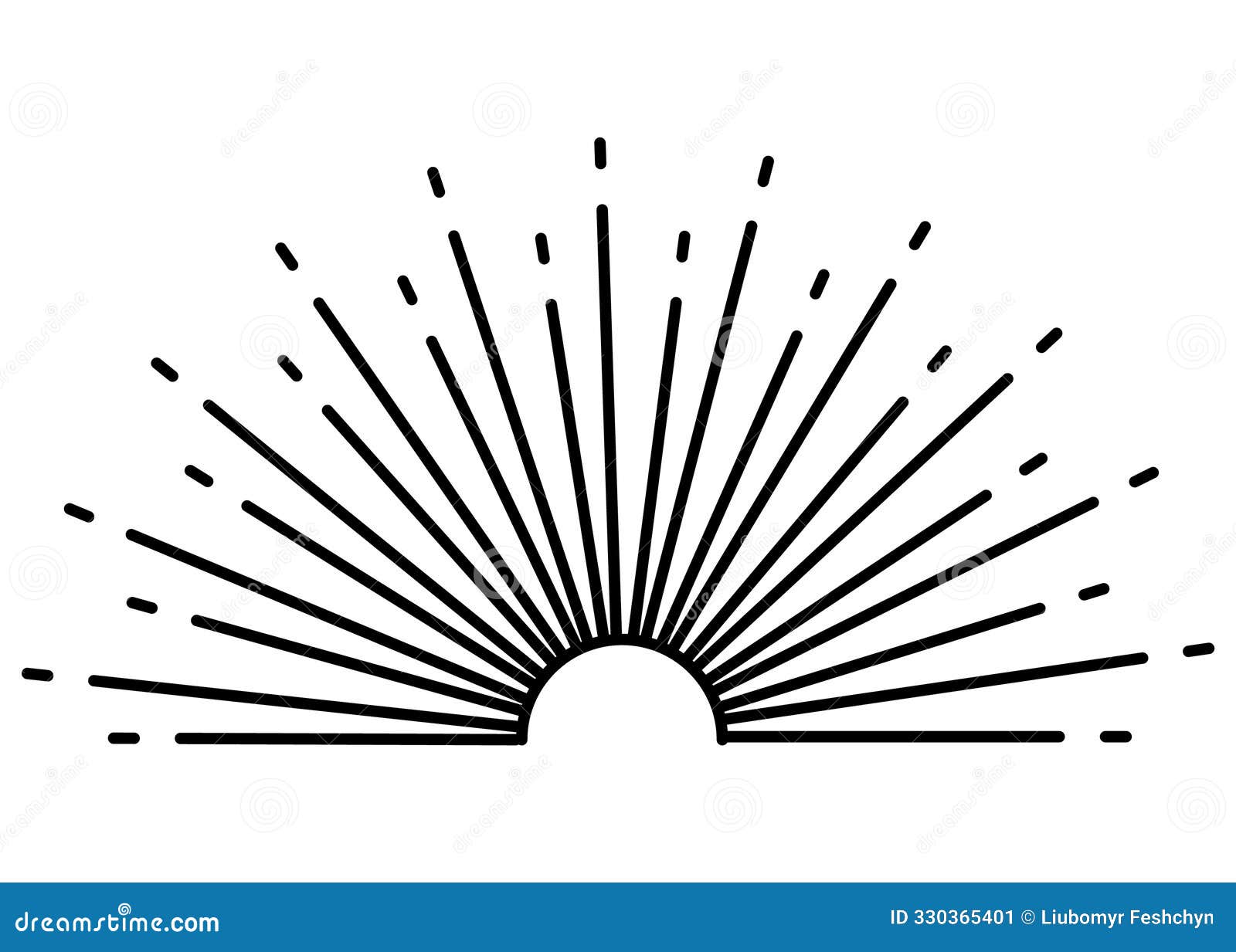 Sunburst Firework Explosion, Bursting Or Light Rays, Linear Drawing ...
