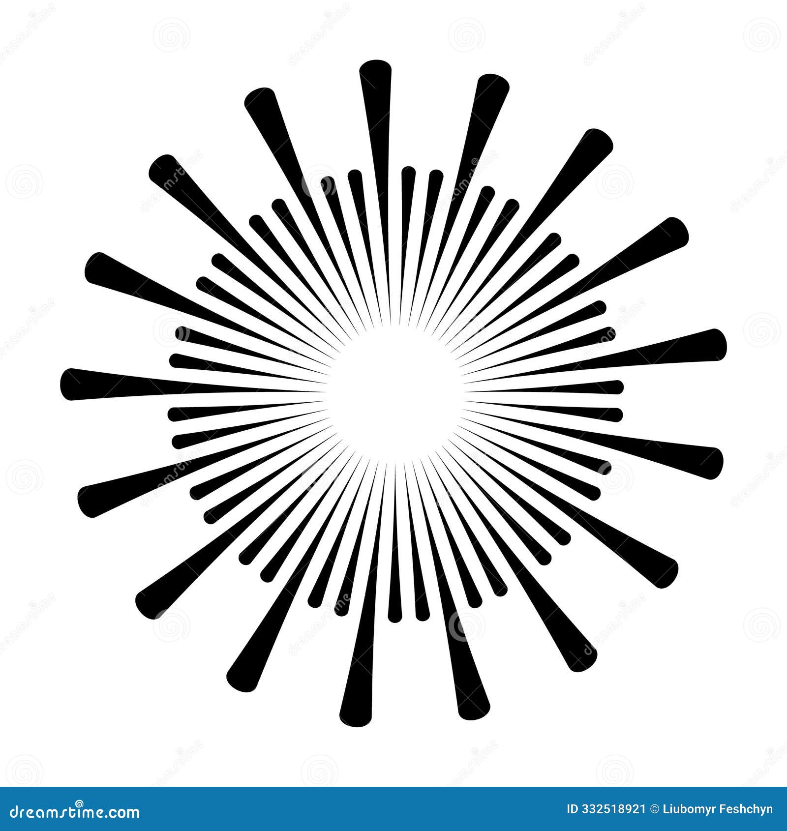 Sunburst Firework Explosion, Bursting or Light Rays, Linear Drawing ...