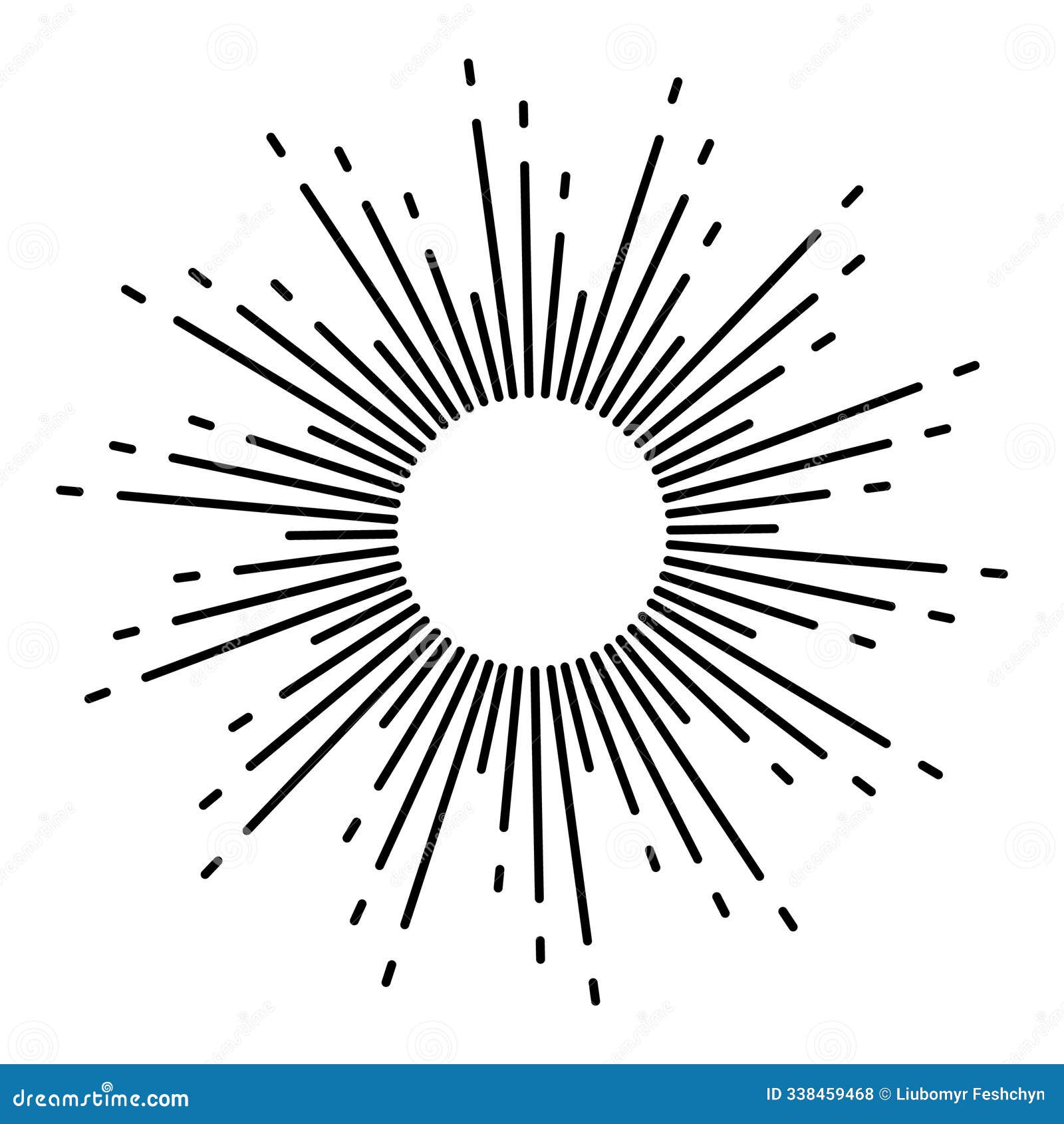 Sunburst Firework Explosion, Bursting Or Light Rays, Linear Drawing ...