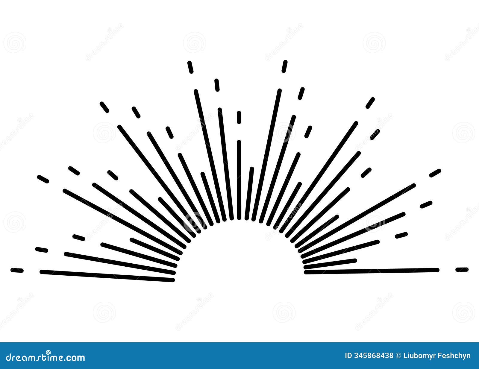 Sunburst Firework Explosion, Bursting Or Light Rays, Linear Drawing ...