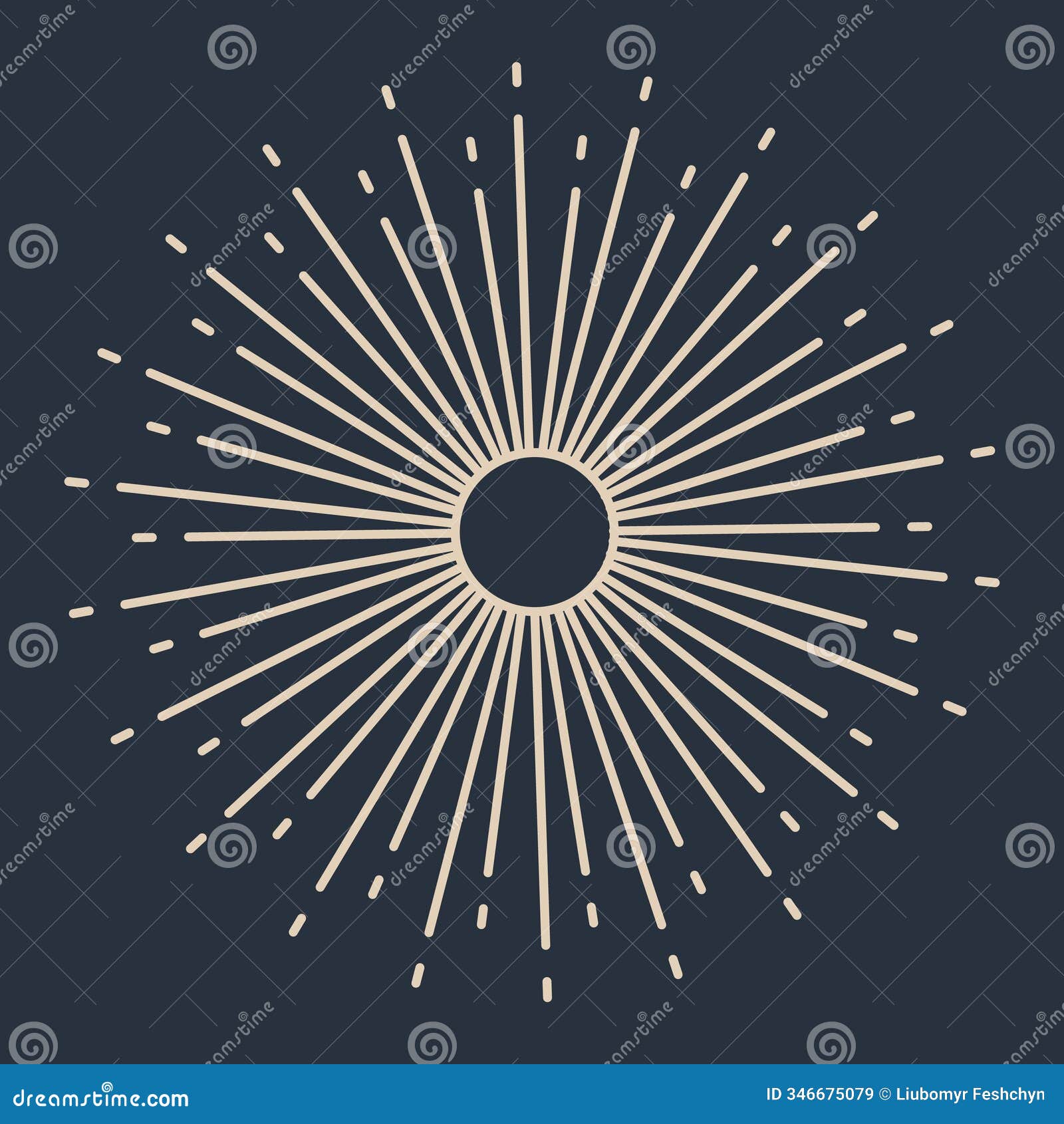 Sunburst Firework Explosion, Bursting Or Light Rays, Linear Drawing ...