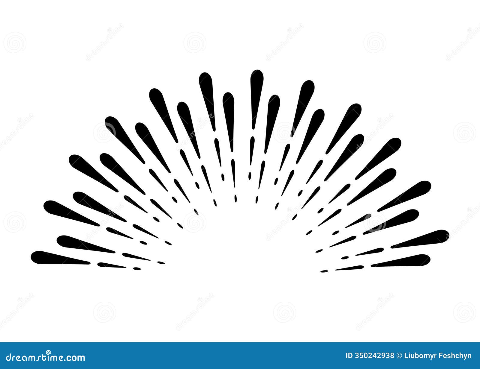Sunburst Firework Explosion, Bursting or Light Rays, Linear Drawing ...
