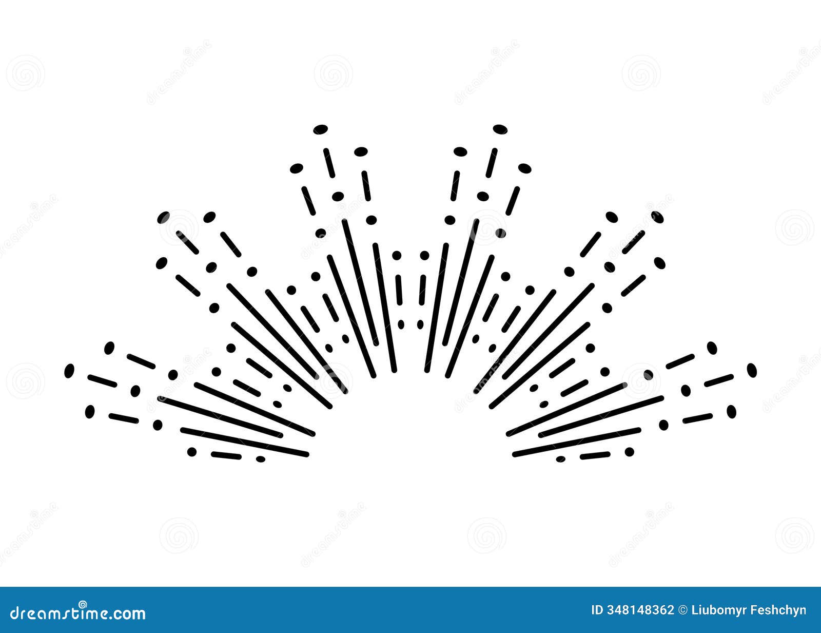 Sunburst Firework Explosion, Bursting Or Light Rays, Linear Drawing ...