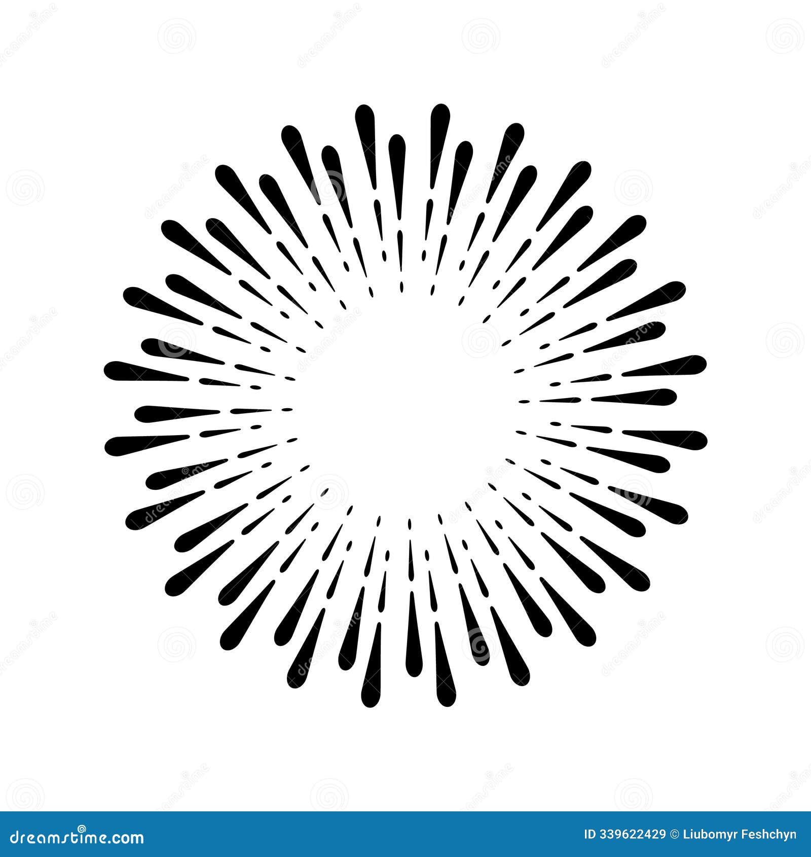 Sunburst Firework Explosion. Retro Hand Drawn Sparkle. Bursting or ...