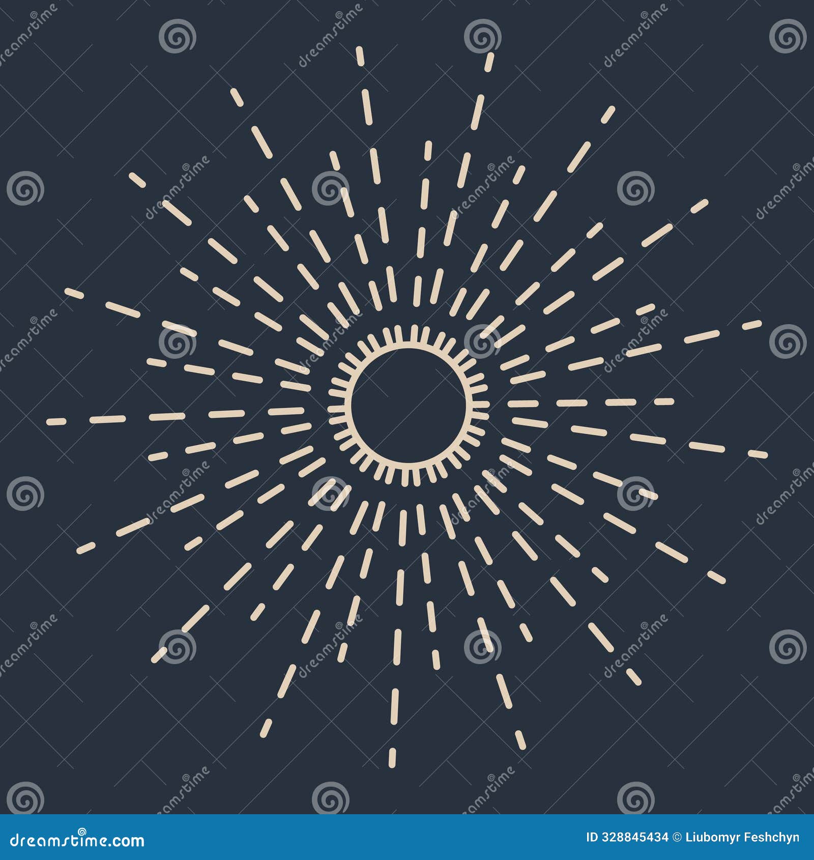 Sunburst Firework Explosion, Bursting Or Light Rays, Linear Drawing ...