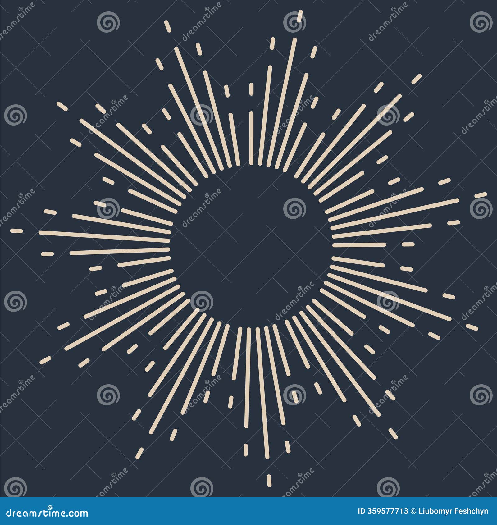 Sunburst Firework Explosion, Bursting Or Light Rays, Linear Drawing ...