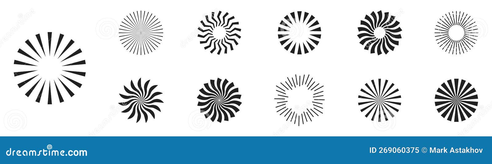Sunburst Icon Set. Retro Sunburst Design. Starburst Sunburst Circle ...