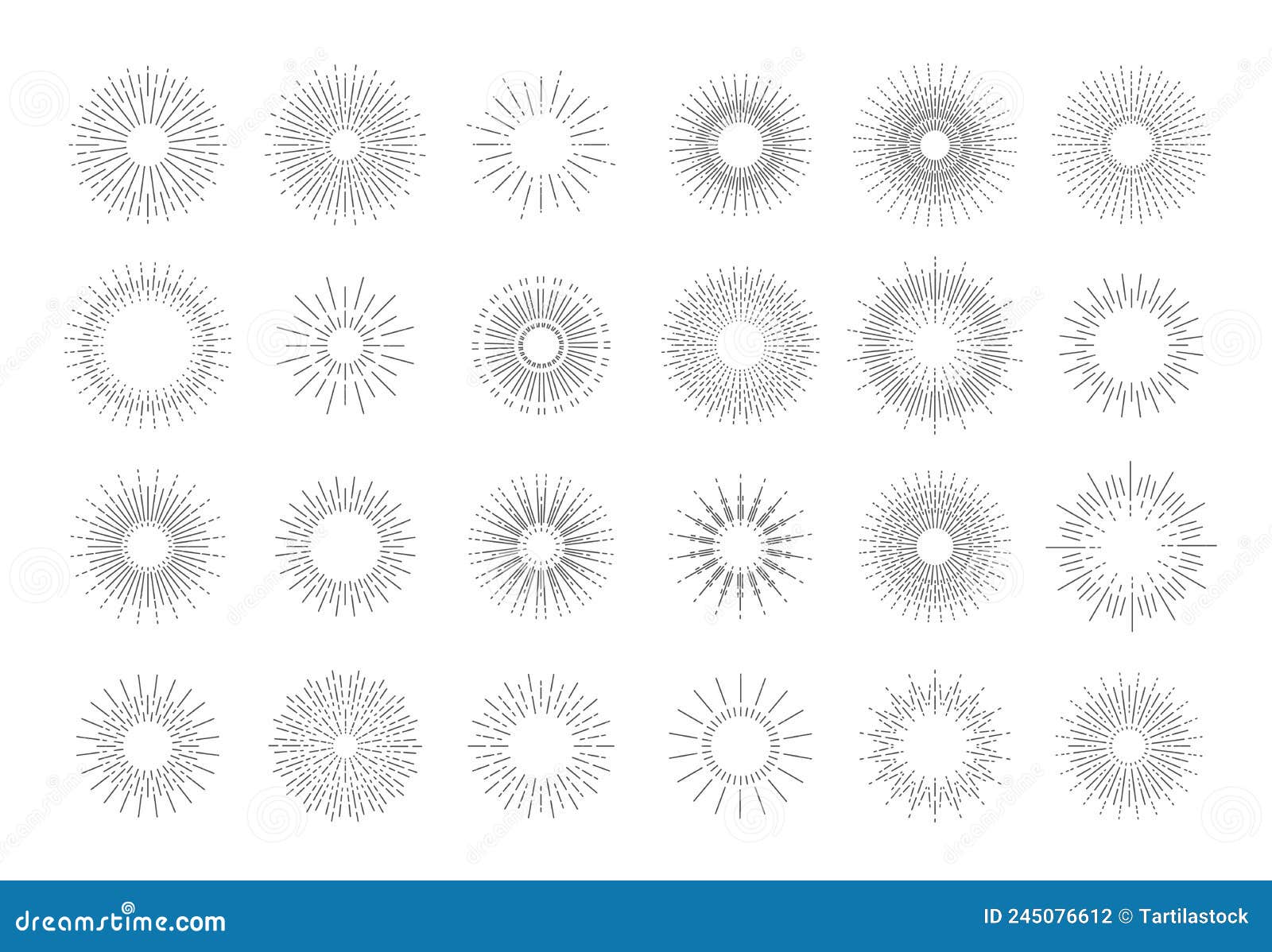 Line Firework Icons. Outline Colorful Flat Celebration Pyrotechnics ...