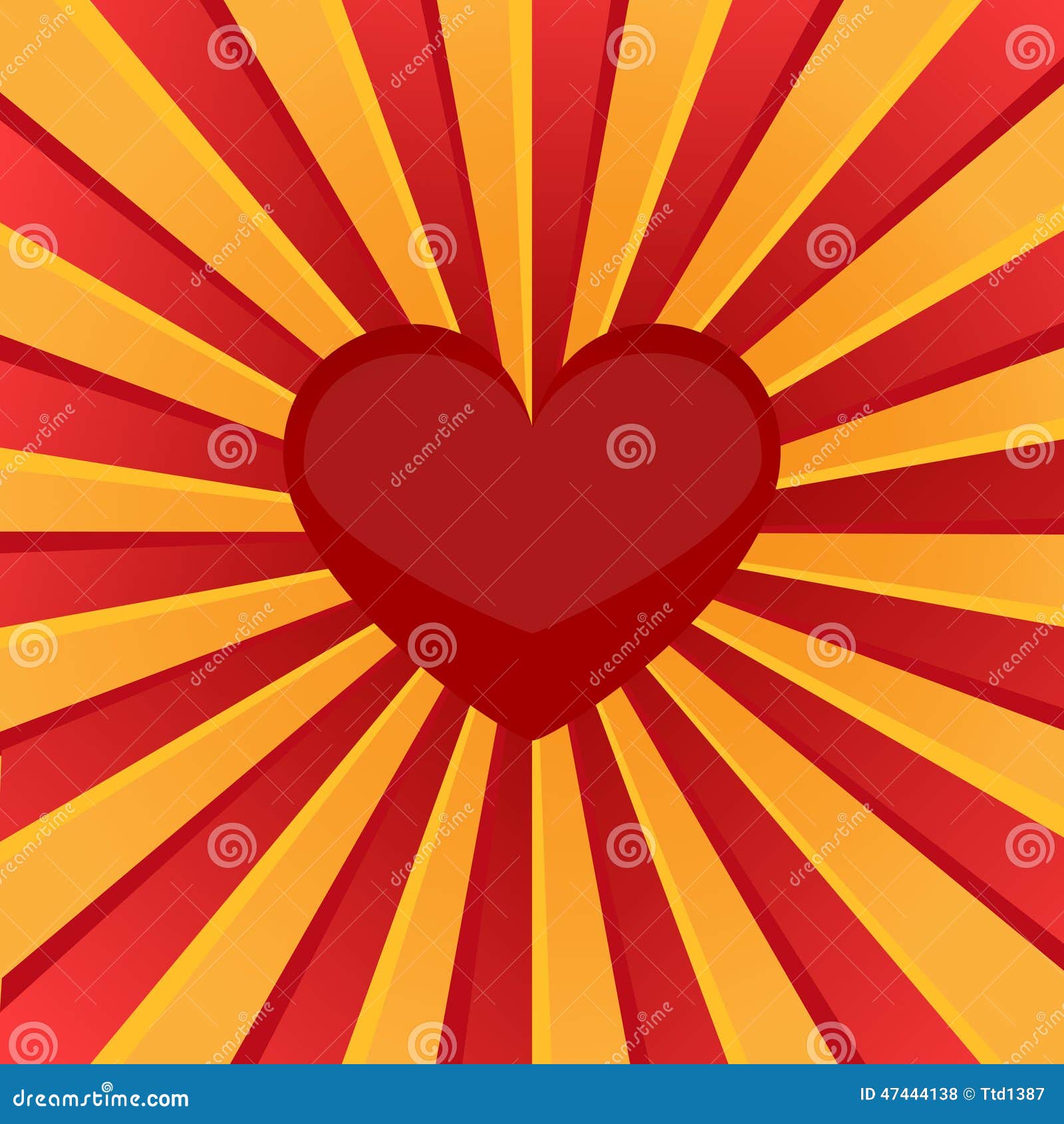 Sunburst red heart stock vector. Illustration of revival - 47444138