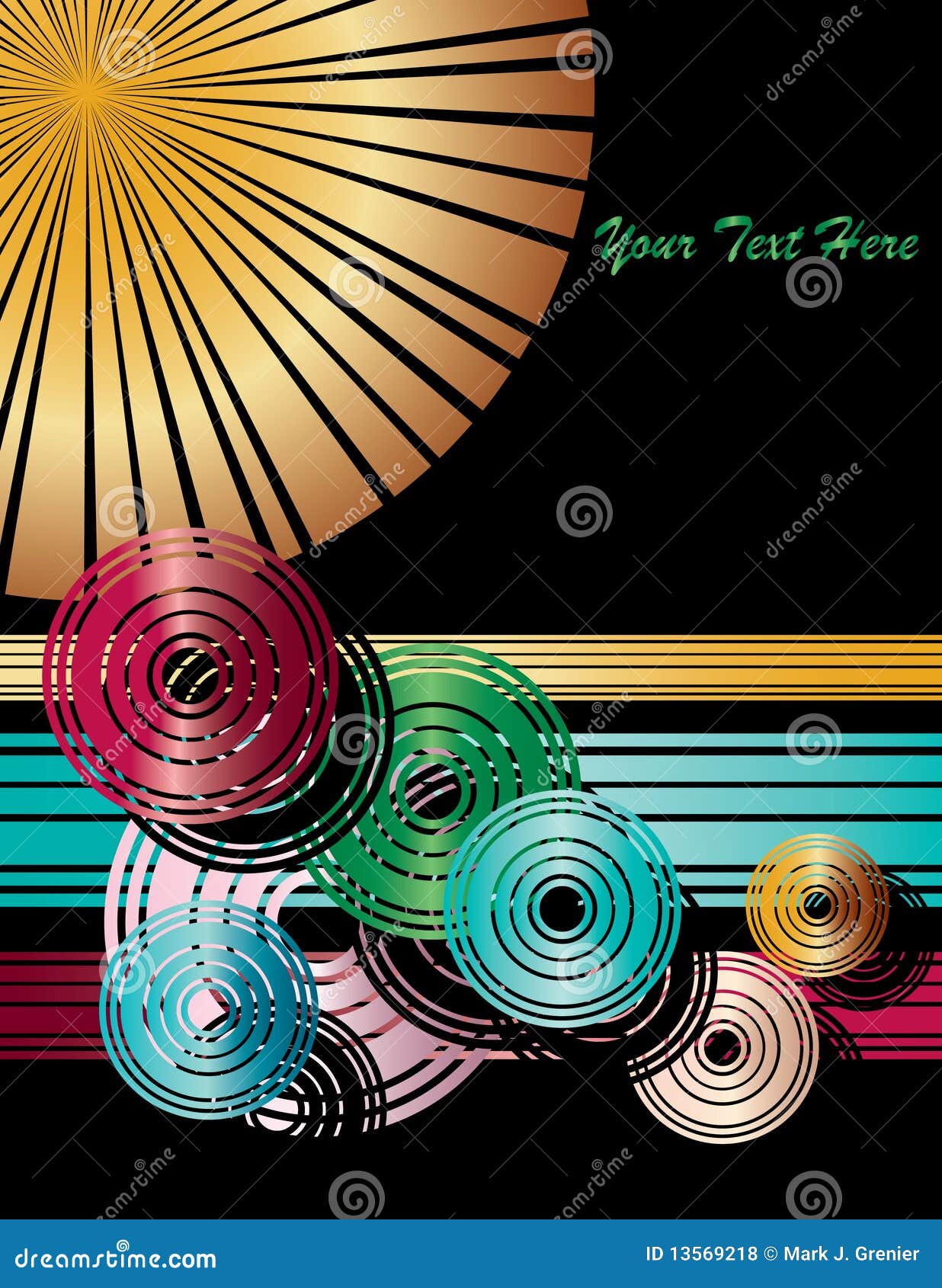 Sunburst Retro Deco stock vector. Illustration of space - 13569218