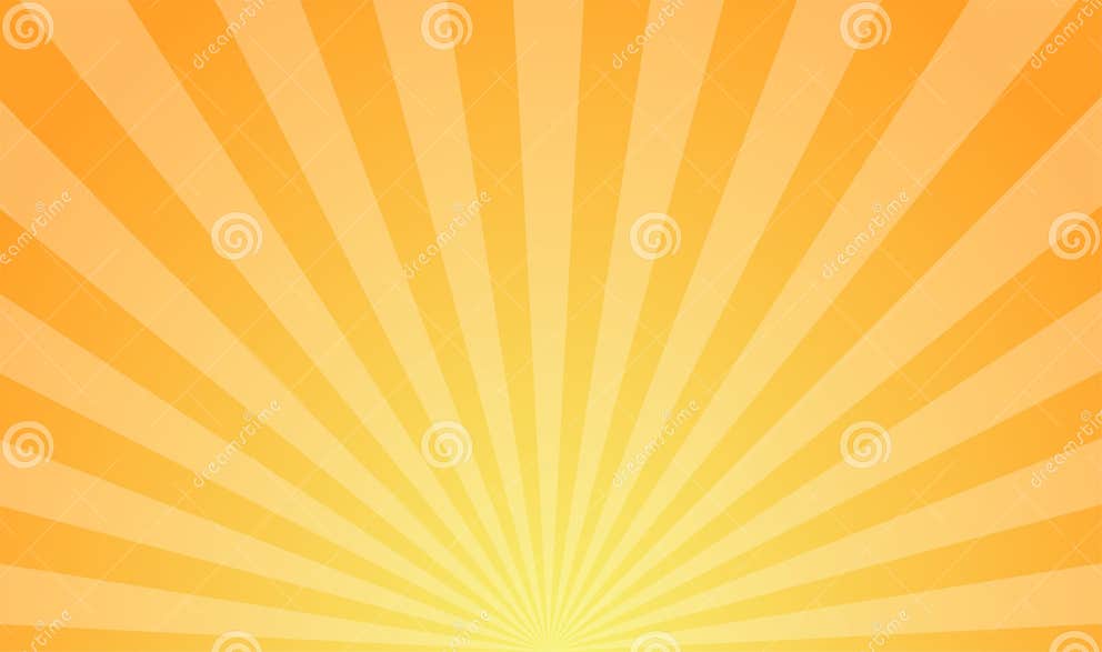 Sunburst Retro Sun Rays Yellow Background Abstract Summer Sunny Stock