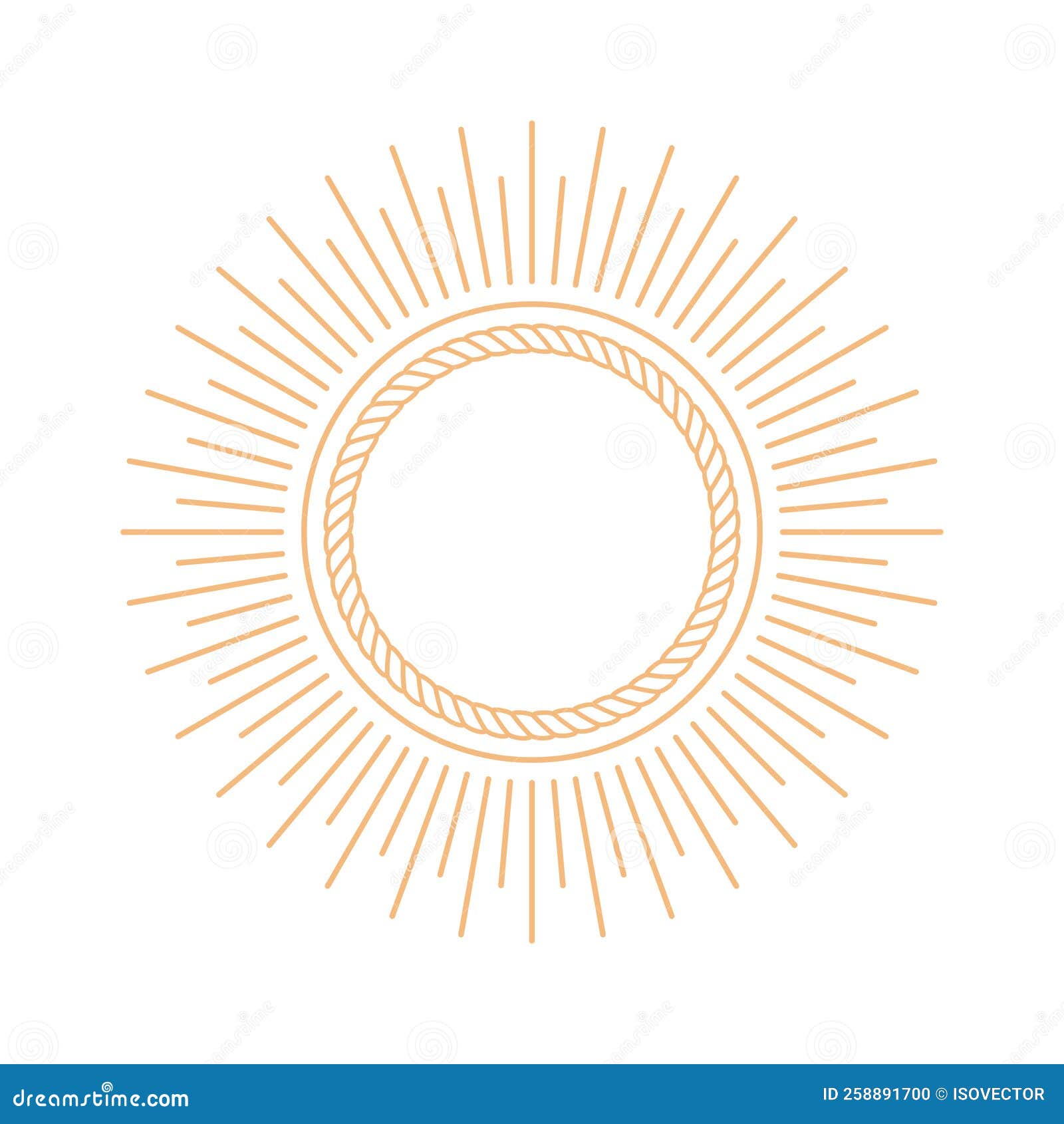 Sunburst Rope Frame Logo stock vector. Illustration of shape - 258891700