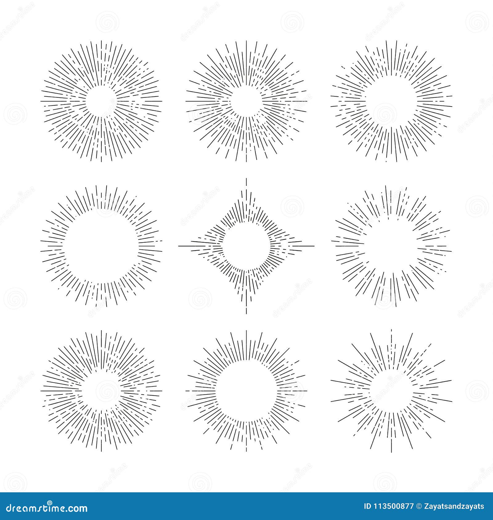 Sunburst Round Frames stock vector. Illustration of creative - 113500877