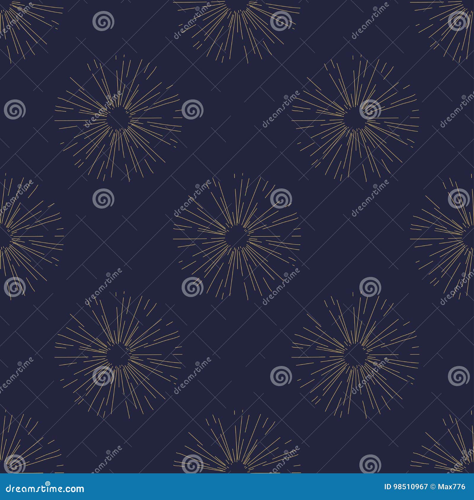 Sunburst Seamless Pattern Vintage Style, Vector Golden Rays Stock ...