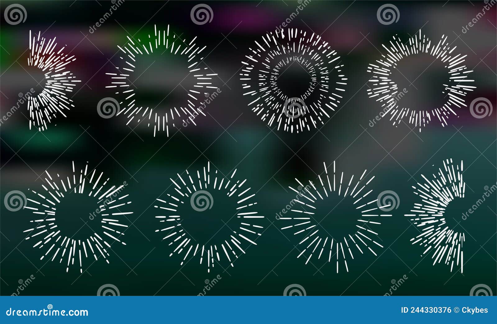 Sunburst Set. Starburst Elements Collection Stock Vector - Illustration ...