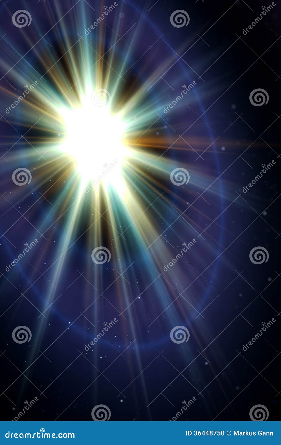 Sunburst in space stock illustration. Illustration of horizon - 36448750