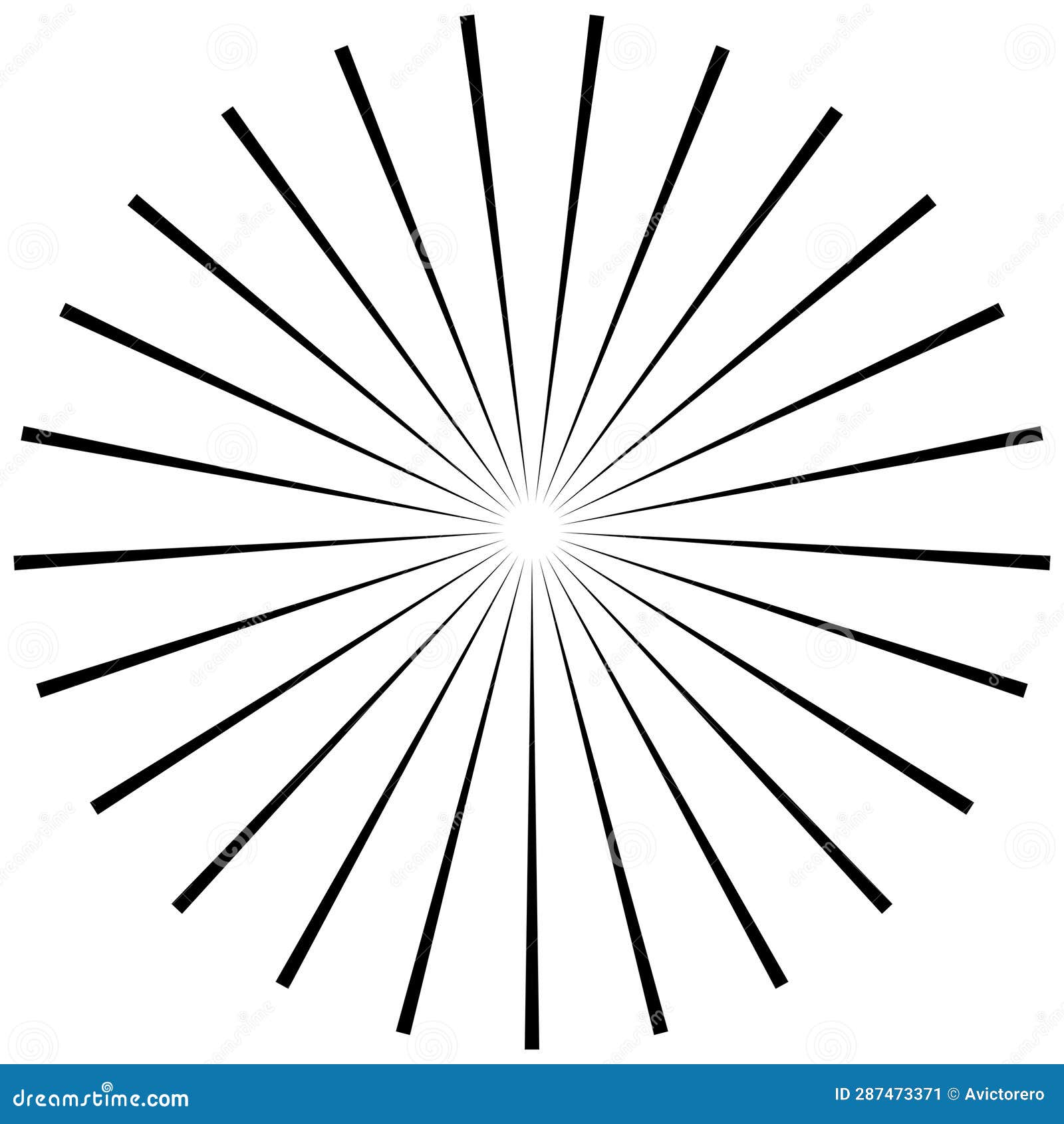 Sunburst Starburst Rays, Radial Beams Circle Design Element Stock ...