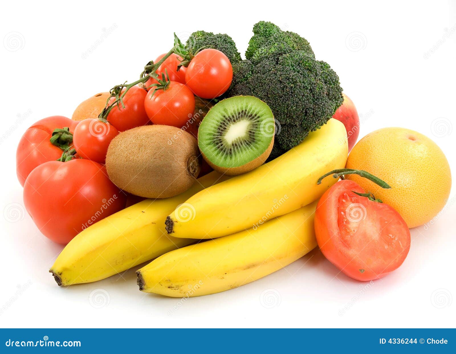 Sund mat arkivfoto. Bild av grönsaker, frukt, kiwi, banan - 4336244