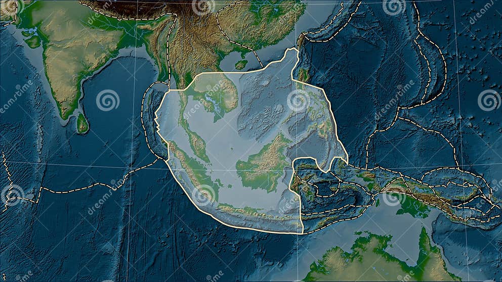 Sunda Plate - Boundaries. Physical Map Stock Illustration ...