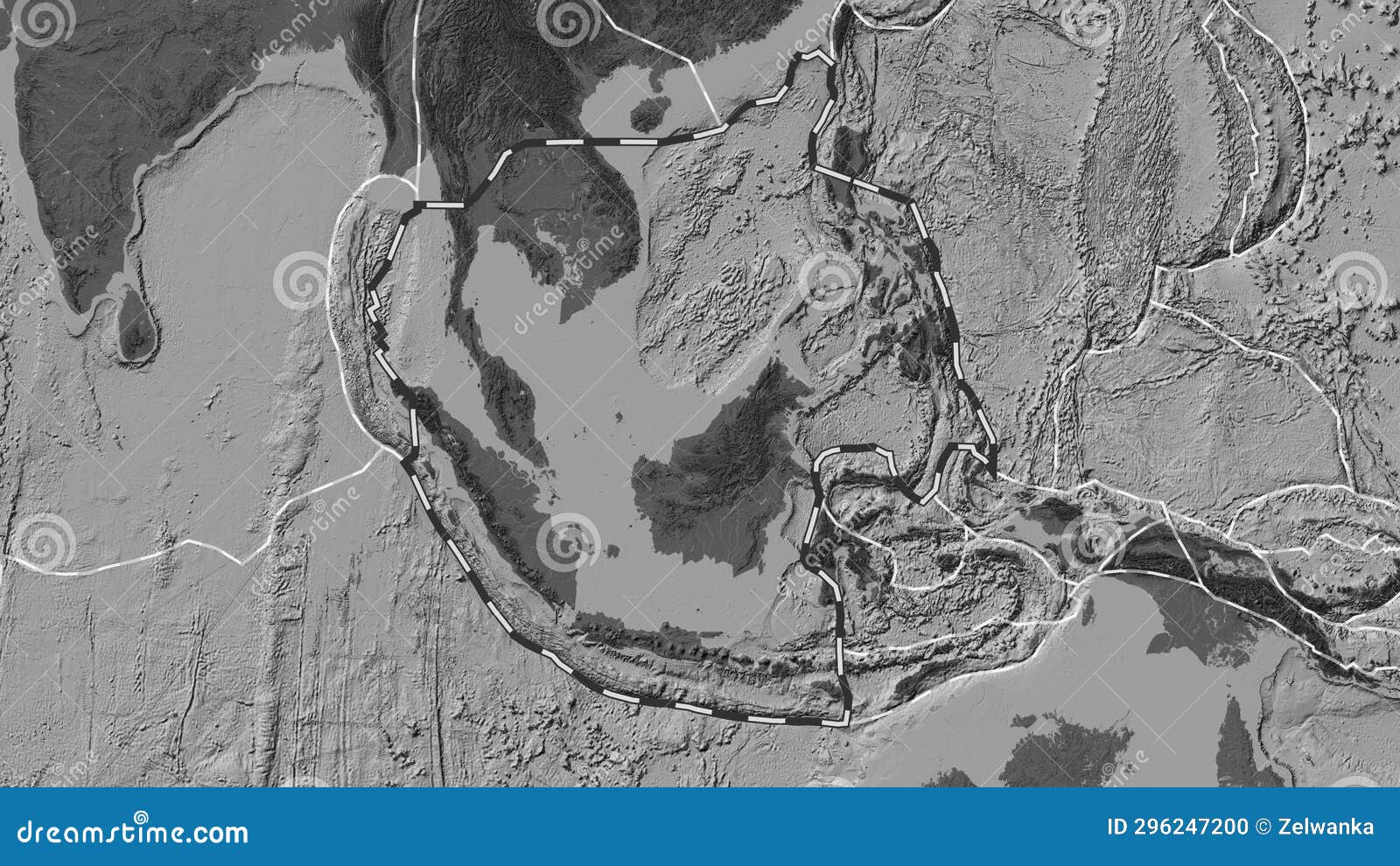 Sunda Plate Dashed. Fahey. Bilevel Stock Illustration - Illustration of ...