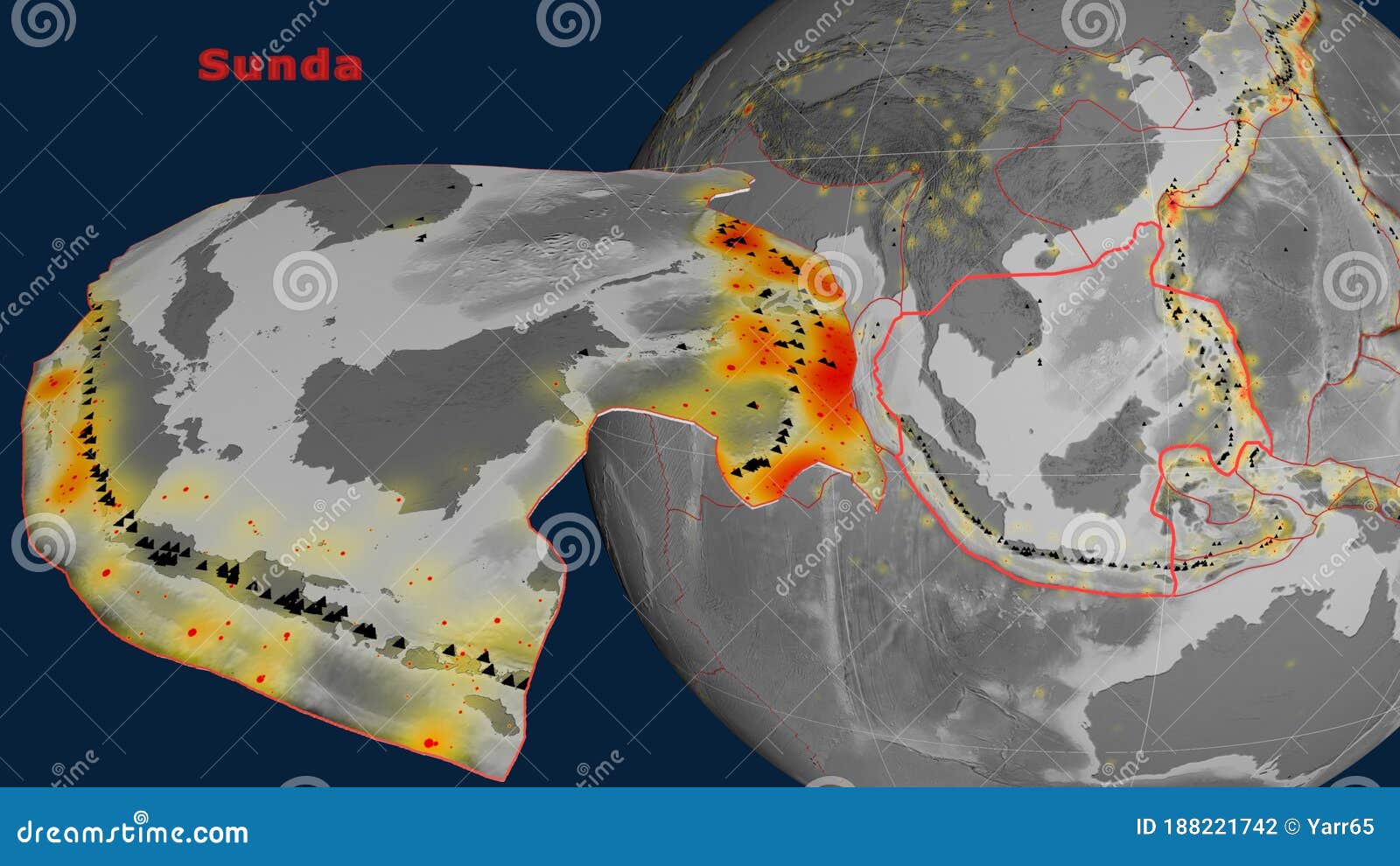 Sunda Plate Described and Presented - Grayscale Stock Illustration ...